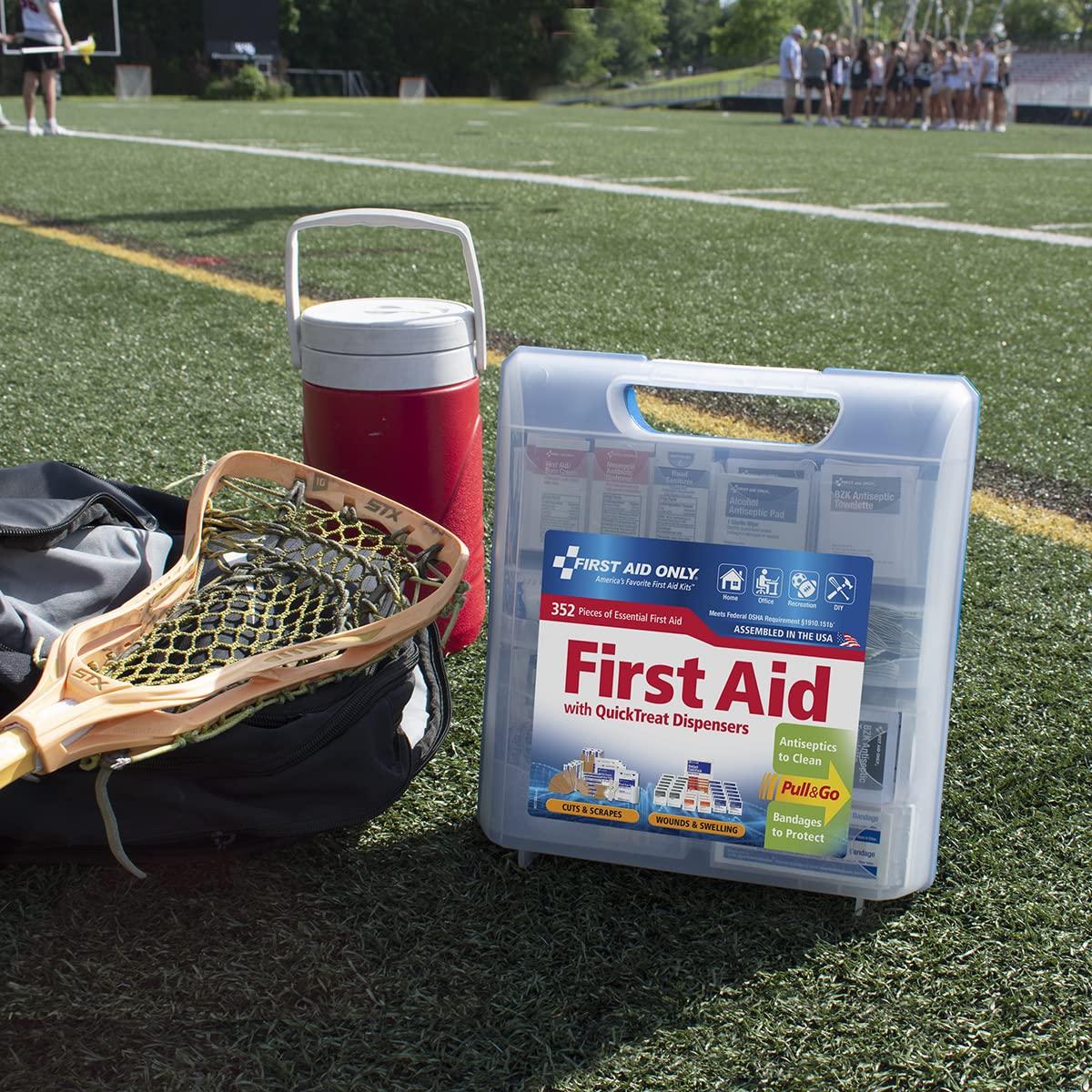 First Aid Only QuickTreat Dispenser 352 Piece First Aid Kit - Essential ...