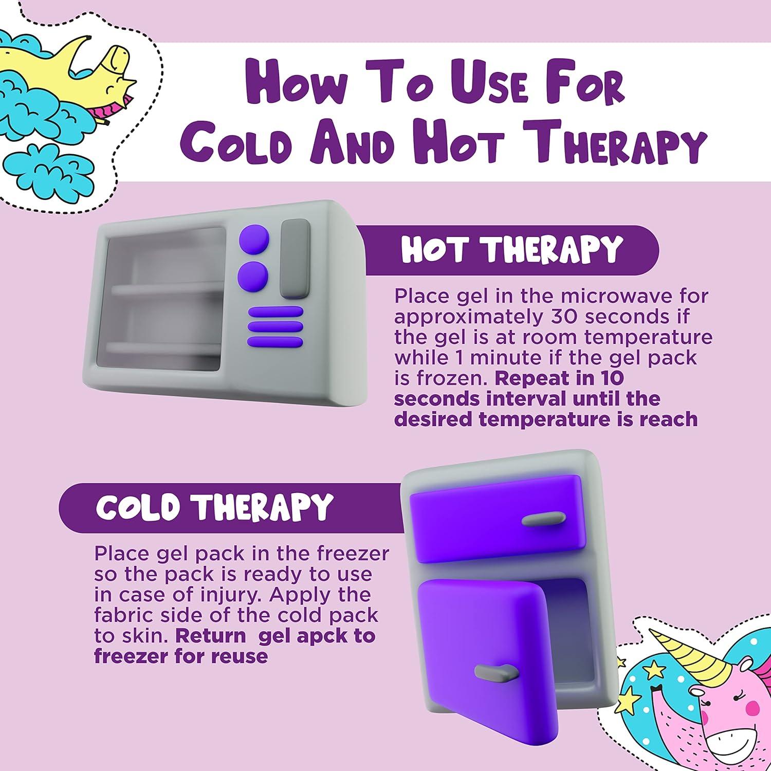 Kids Unicorn Ice Packs - Reusable Boo Boo Relief Set for Toddlers ...
