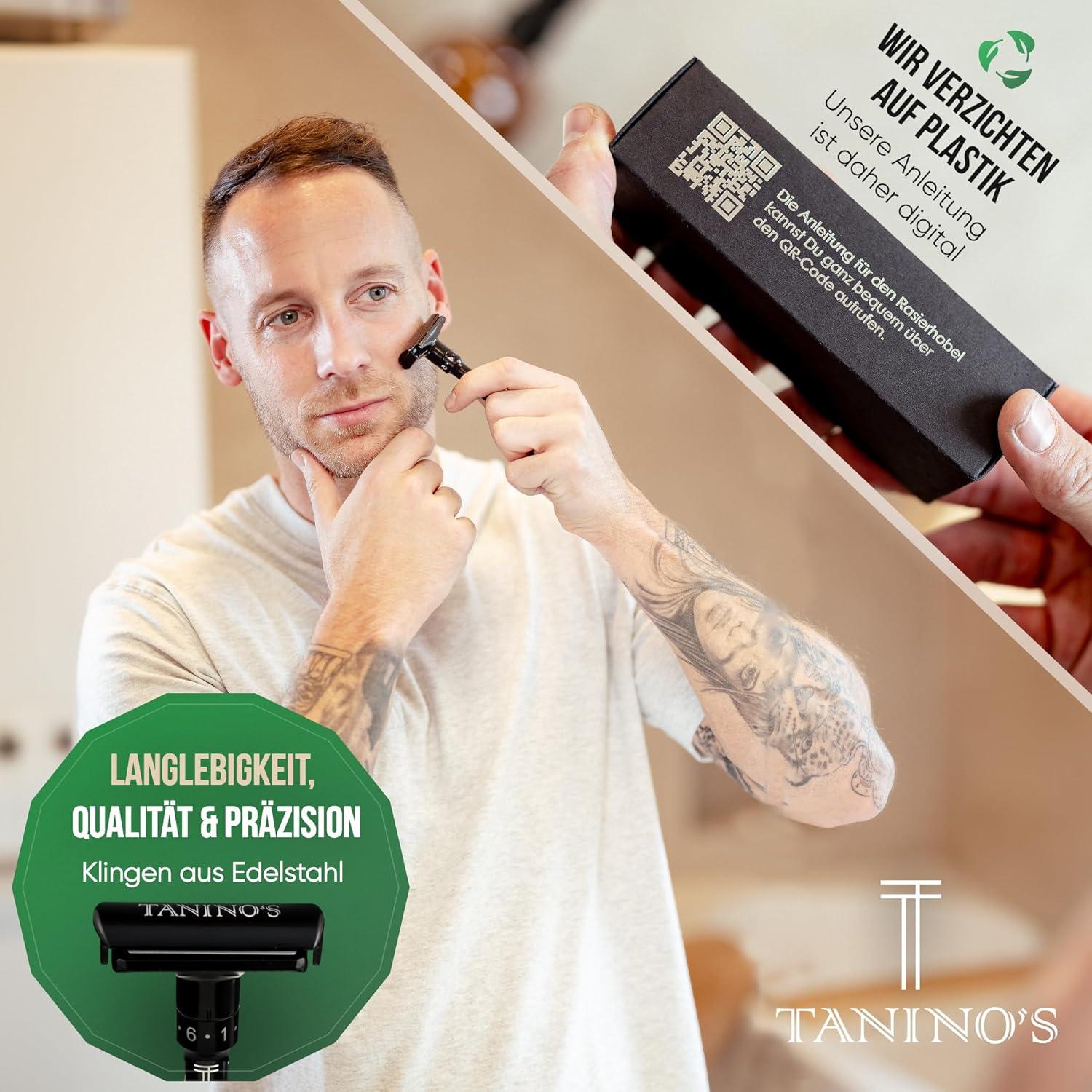 Taninos Razor Plane Men Set | Adjustable Safety Razor with 10 Blades ...