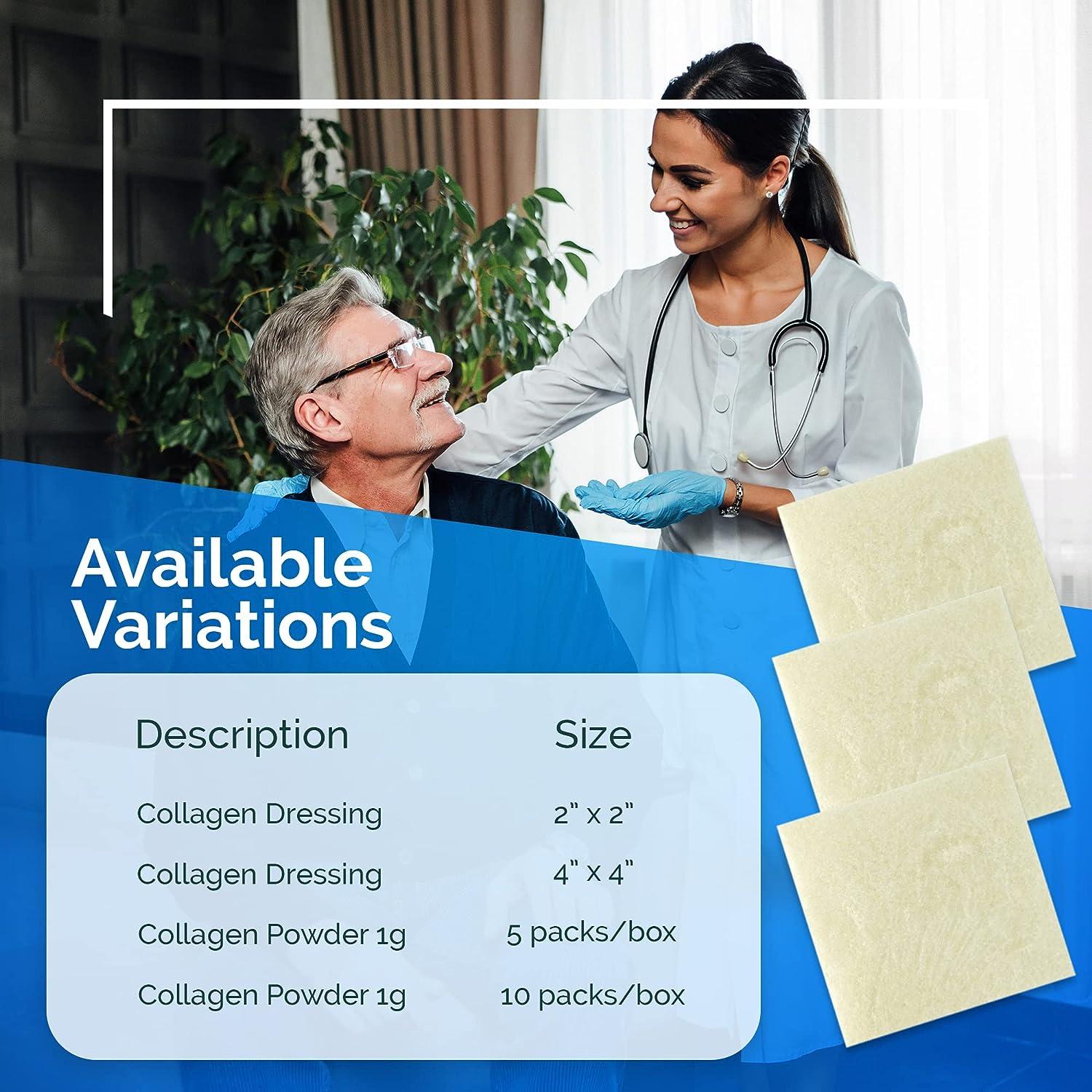 Simpurity Collagen Dressing Pads 2x2 - 5-Pack Non-Adherent Wound Care ...