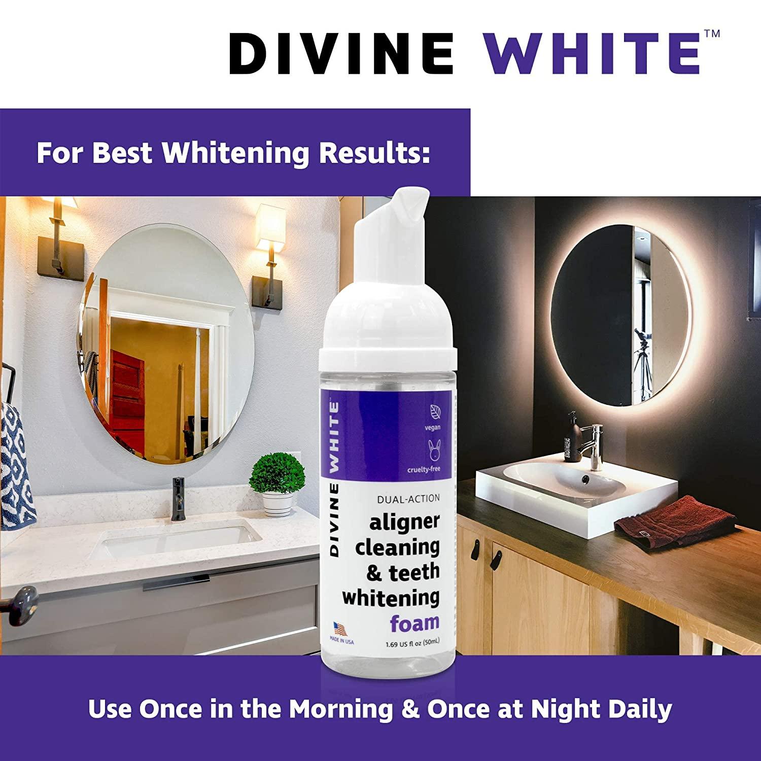 Divine White Dual-Action Stain Removal Aligner & Retainer Cleaner and ...