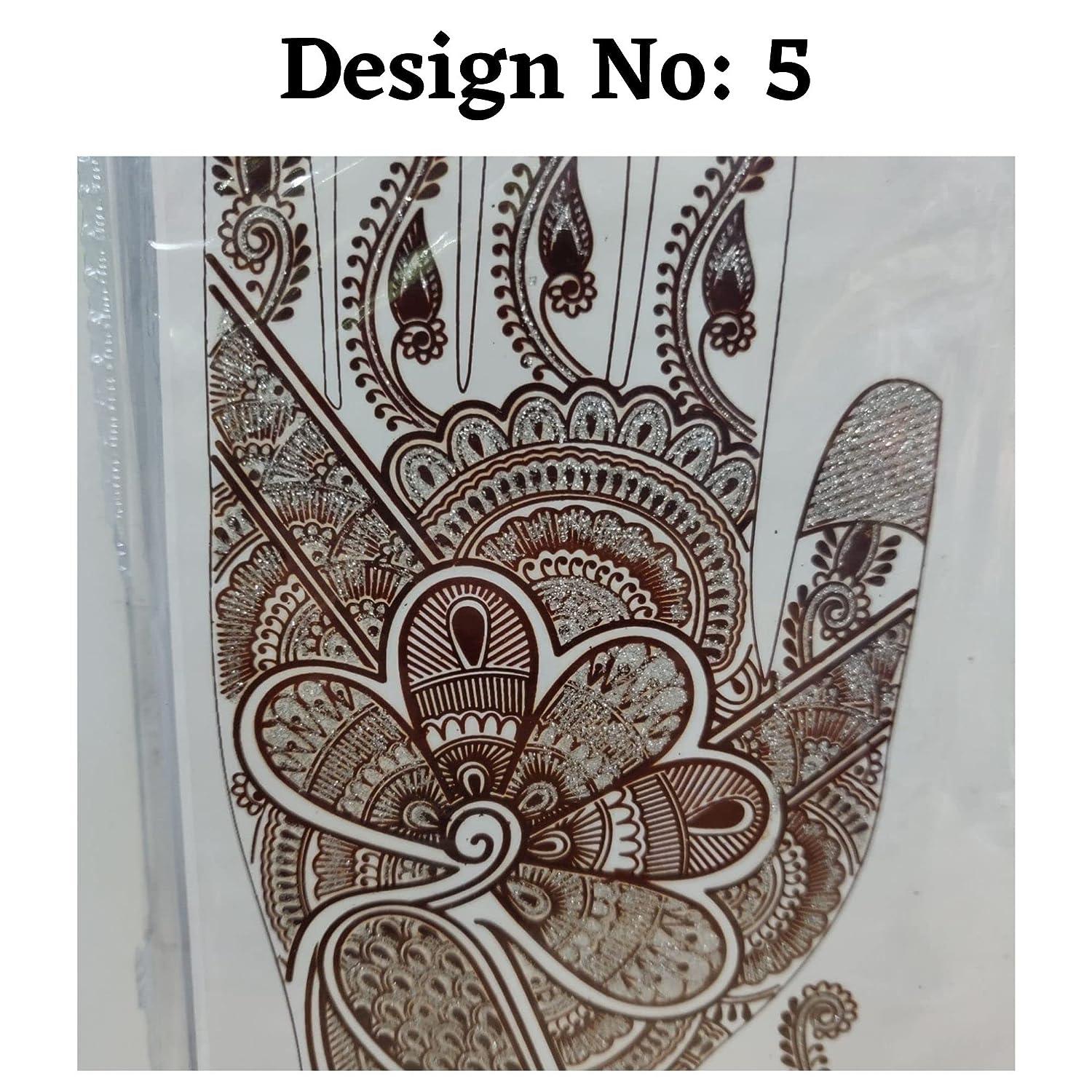 Indian Bridal Mehendi Tattoo | Temporary Henna Hand Sticker Mandala ...