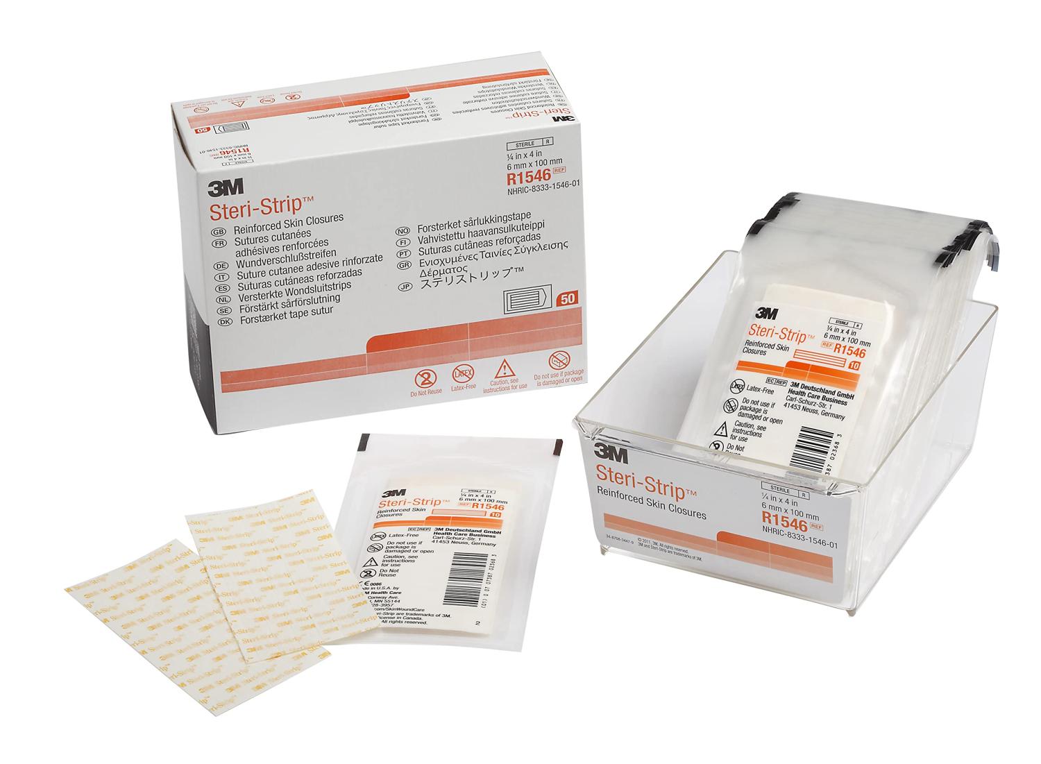 3M Steri-Strip R1546 Adhesive Skin Closures 1/4 x 4 - 10 Strips ...