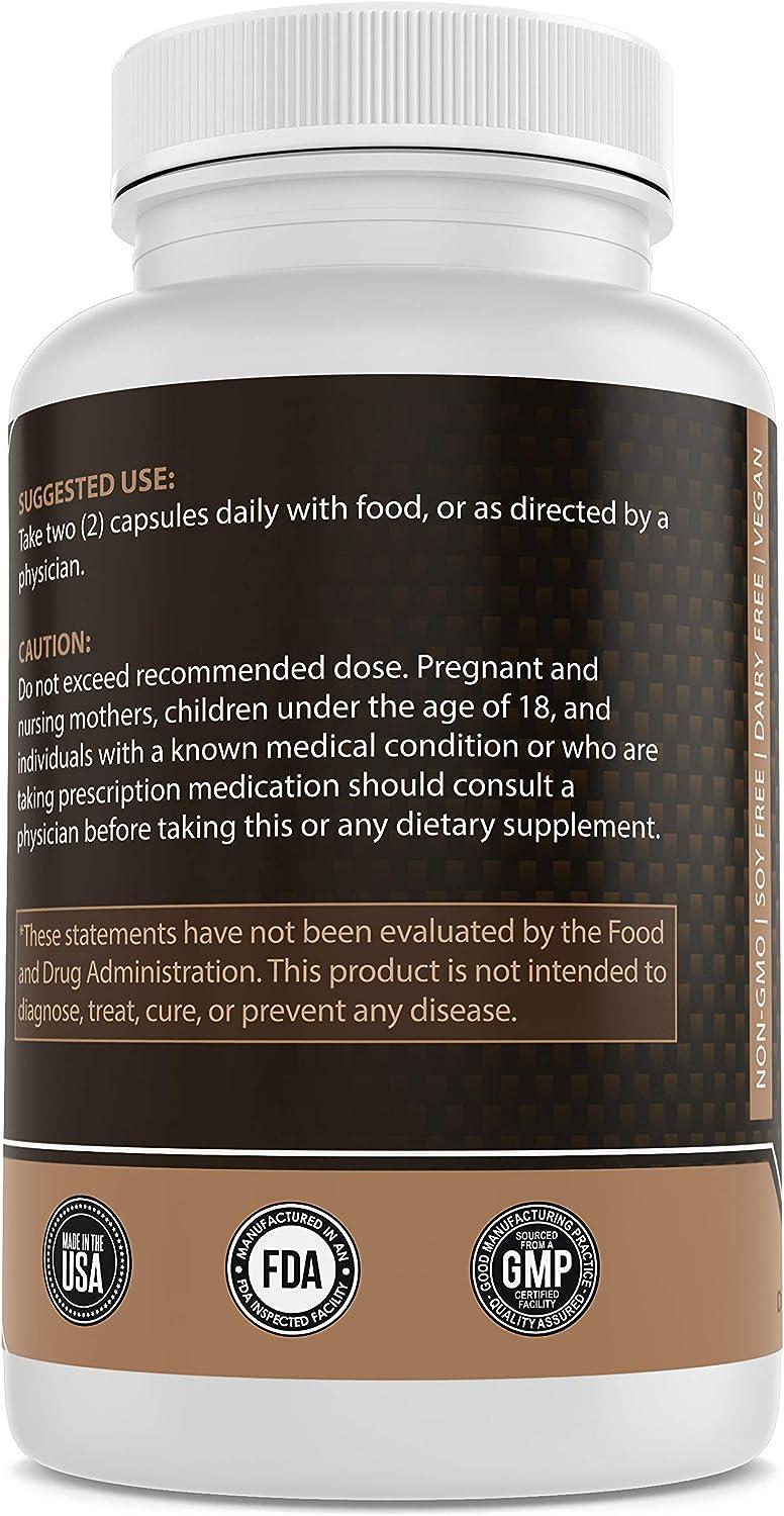 Lion's Mane Mushroom Capsules - 1000mg Potent Non-GMO Vegan Supplement ...