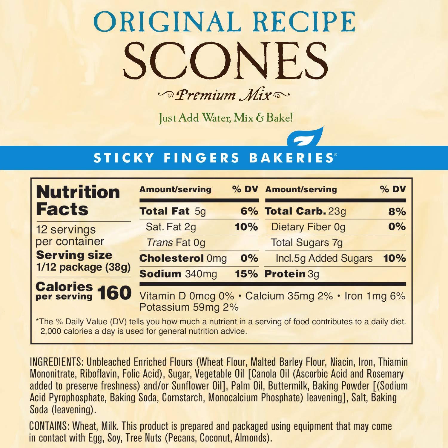 Sticky Fingers Bakeries English Scone Mix - Original Flavor, Easy to ...