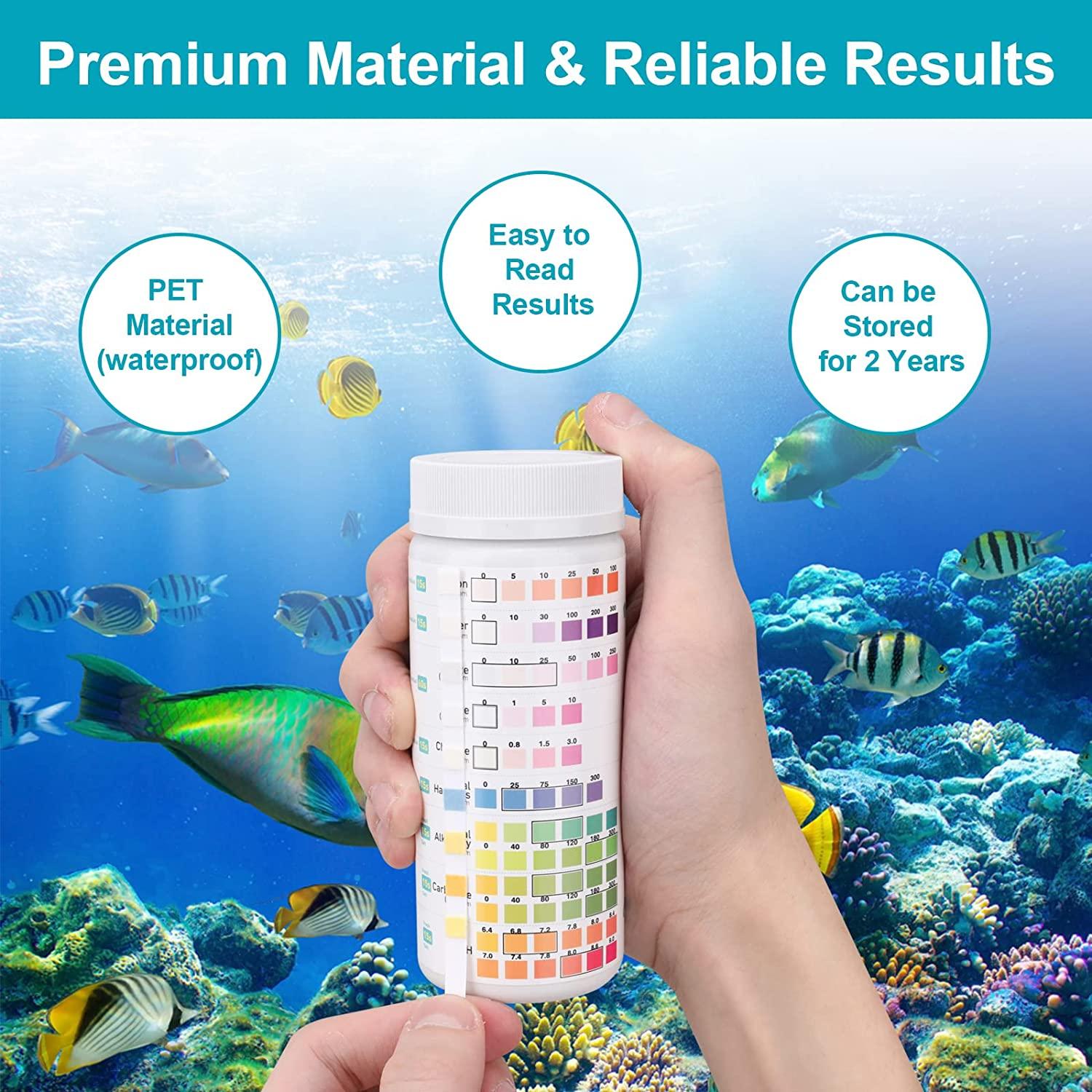 DAJIANG 9 in 1 Aquarium Test Strips - 100 Strips | Freshwater/Saltwater ...