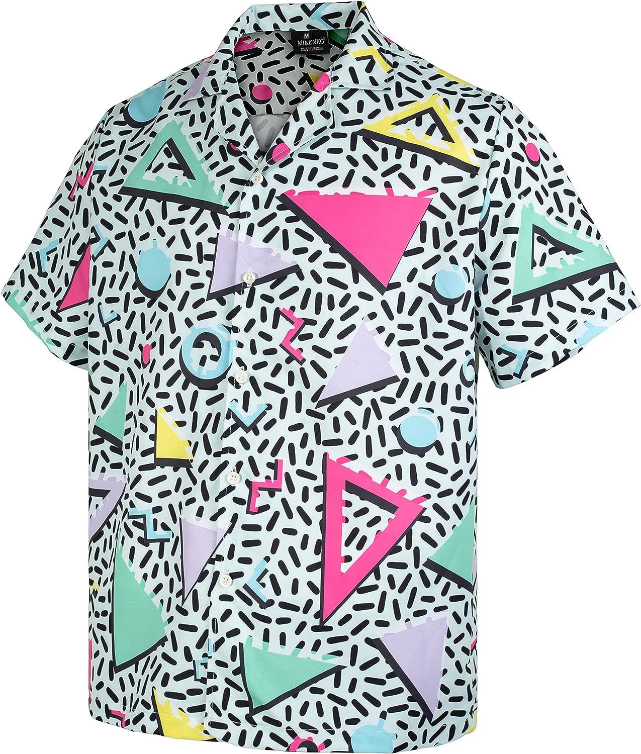 Mikenko Retro Hawaiian Shirt | Funny Button Down Big & Tall Short ...