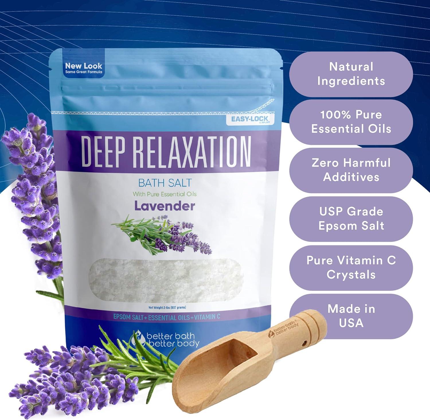 Bath Salts Sampler 4-Pack - 8 lbs Variety Bath Soaks with Bamboo Scoop ...