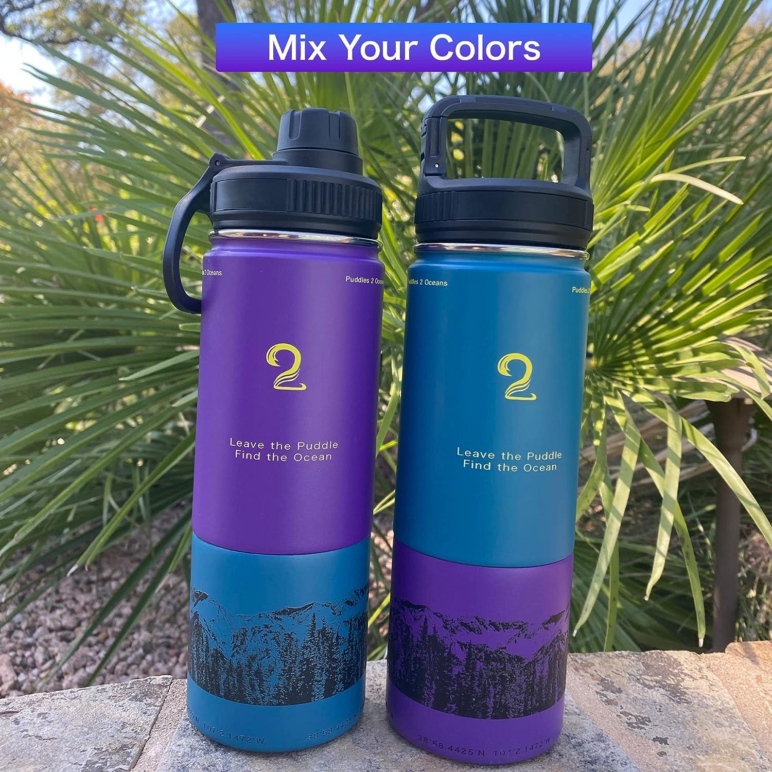 Puddles 2 Oceans Stainless Steel Water Bottle with Snack Compartment ...