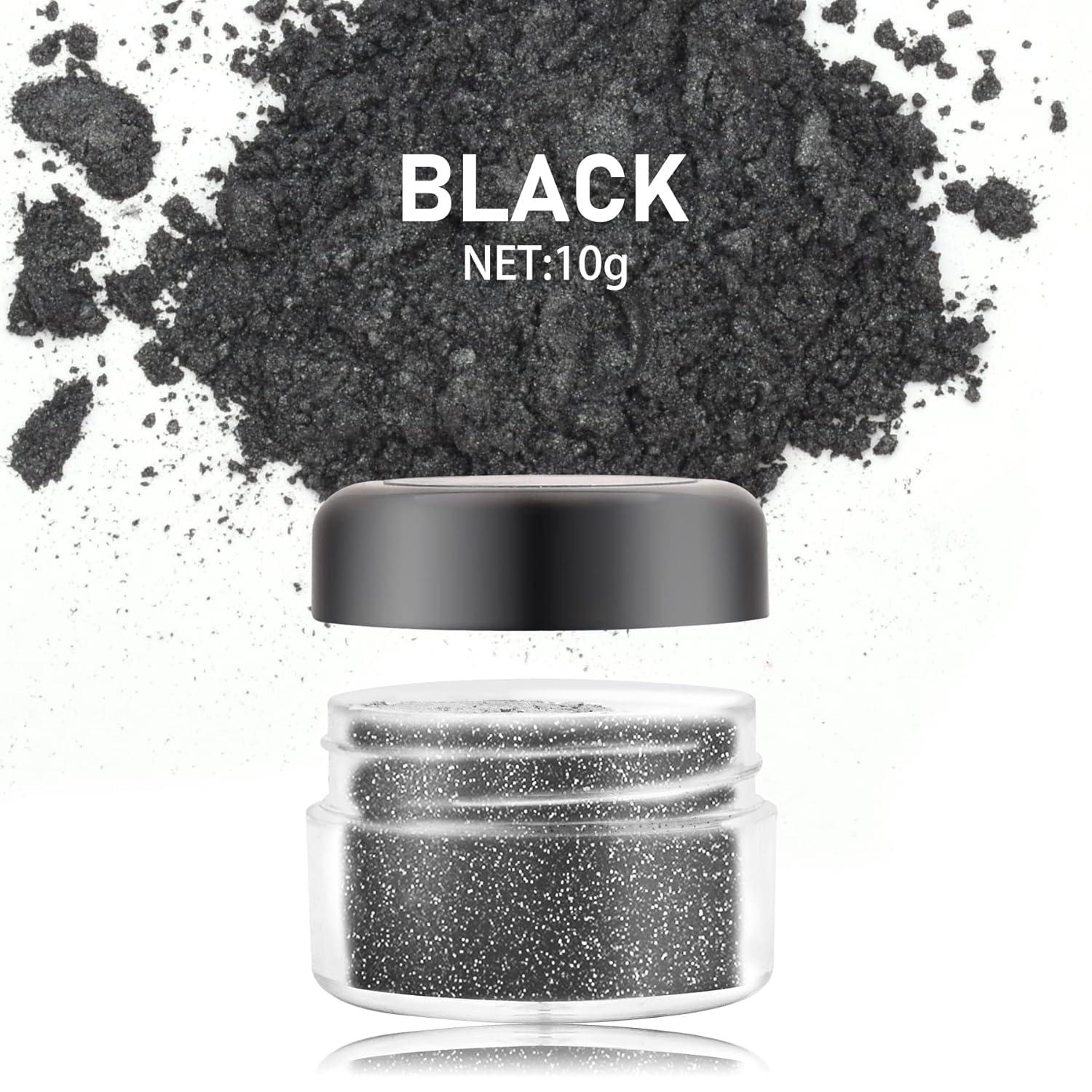 Buy 10g Edible Black Glitter Dust - Metallic Food Coloring Powder for ...