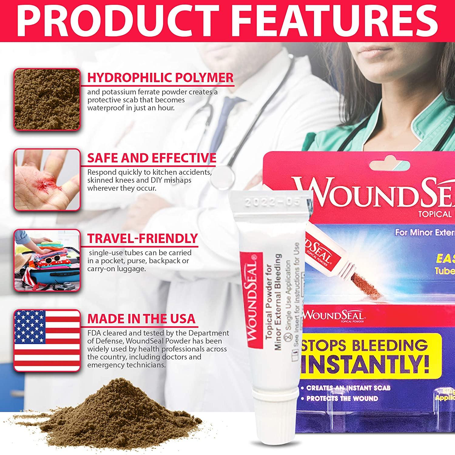 WoundSeal Powder 4 Pack - Stop Bleeding Fast for Cuts, Scrapes ...
