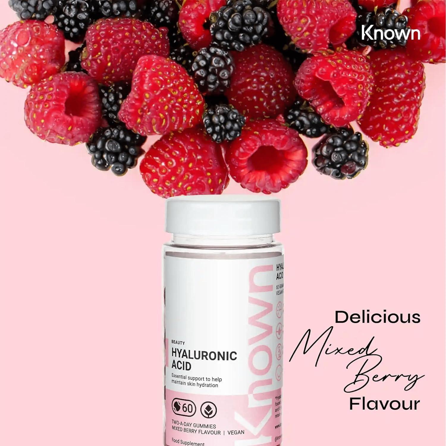 Known Nutrition Vegan Hyaluronic Acid Gummies - Skin Hydration Support ...