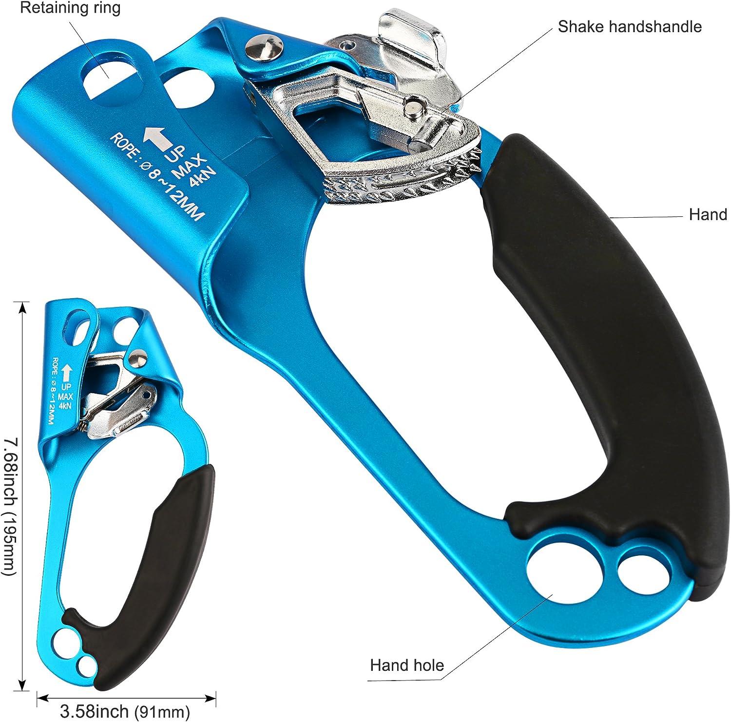 Oumers Mountaineering Climbing Hand Ascender for Arborist Tree Climbing - 8-12MM Rope Clamp ...