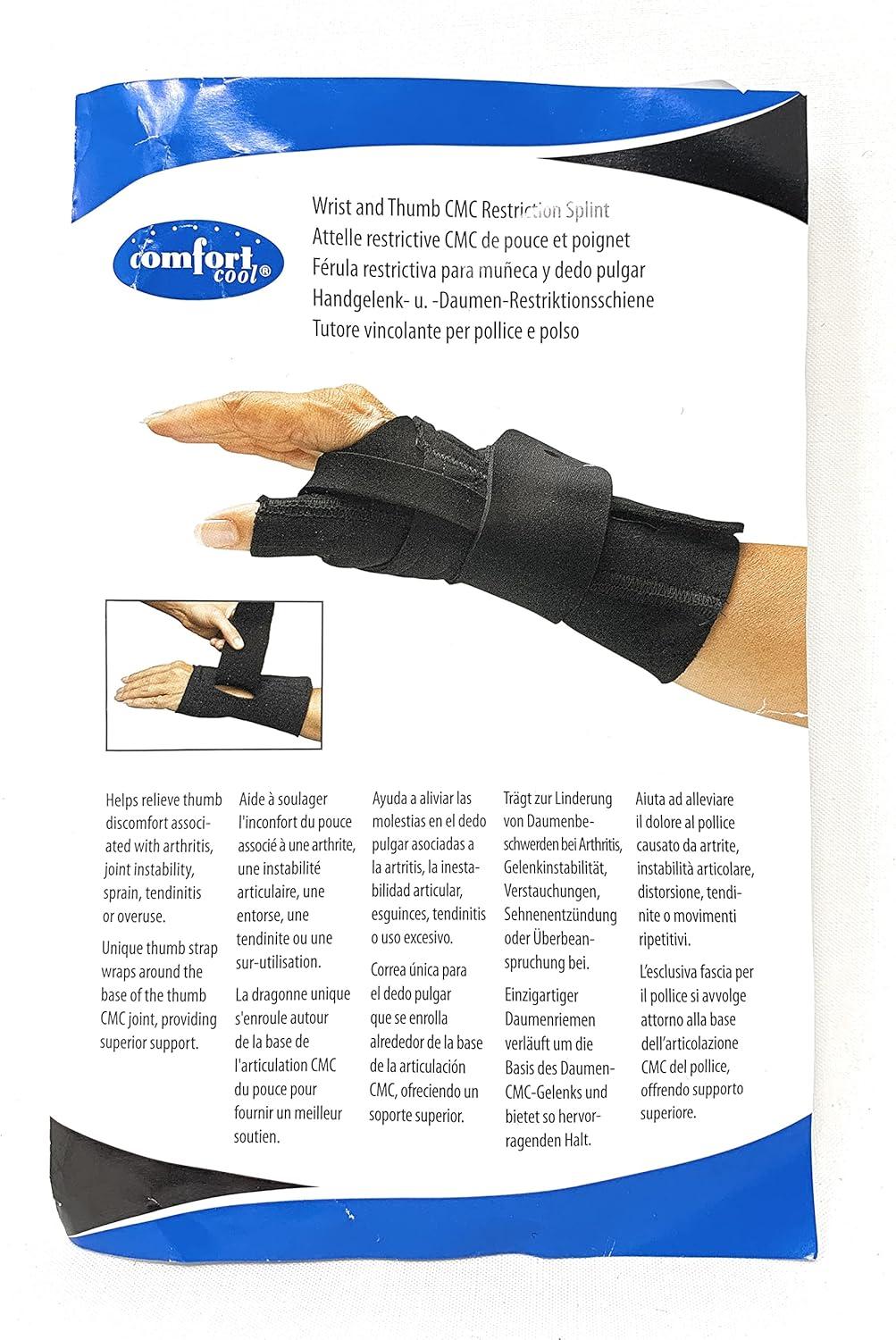 Comfort Cool Arthritis Wrist and Thumb Splint - Large Right | Effective ...