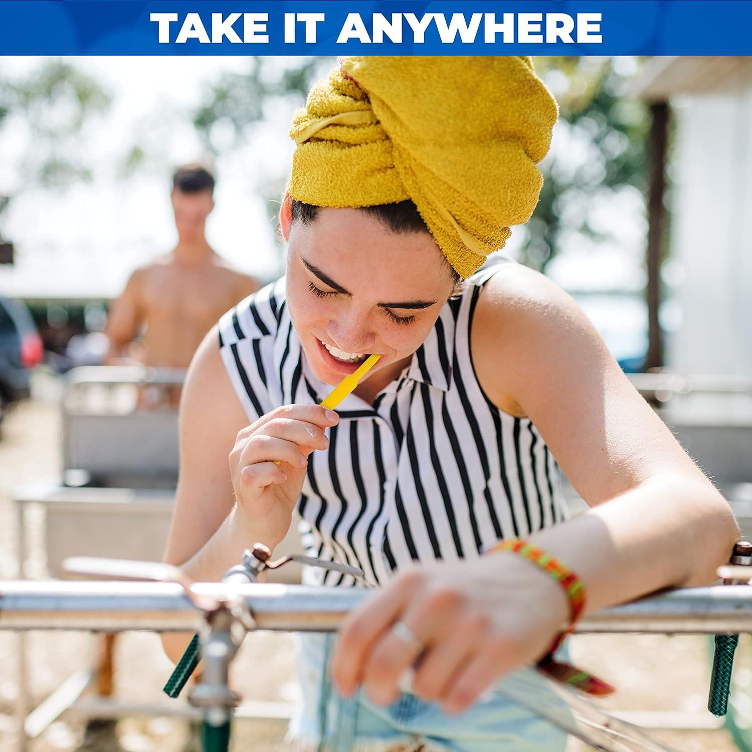 Pruvade 144 Pack Disposable Toothbrushes with Built-In Toothpaste ...