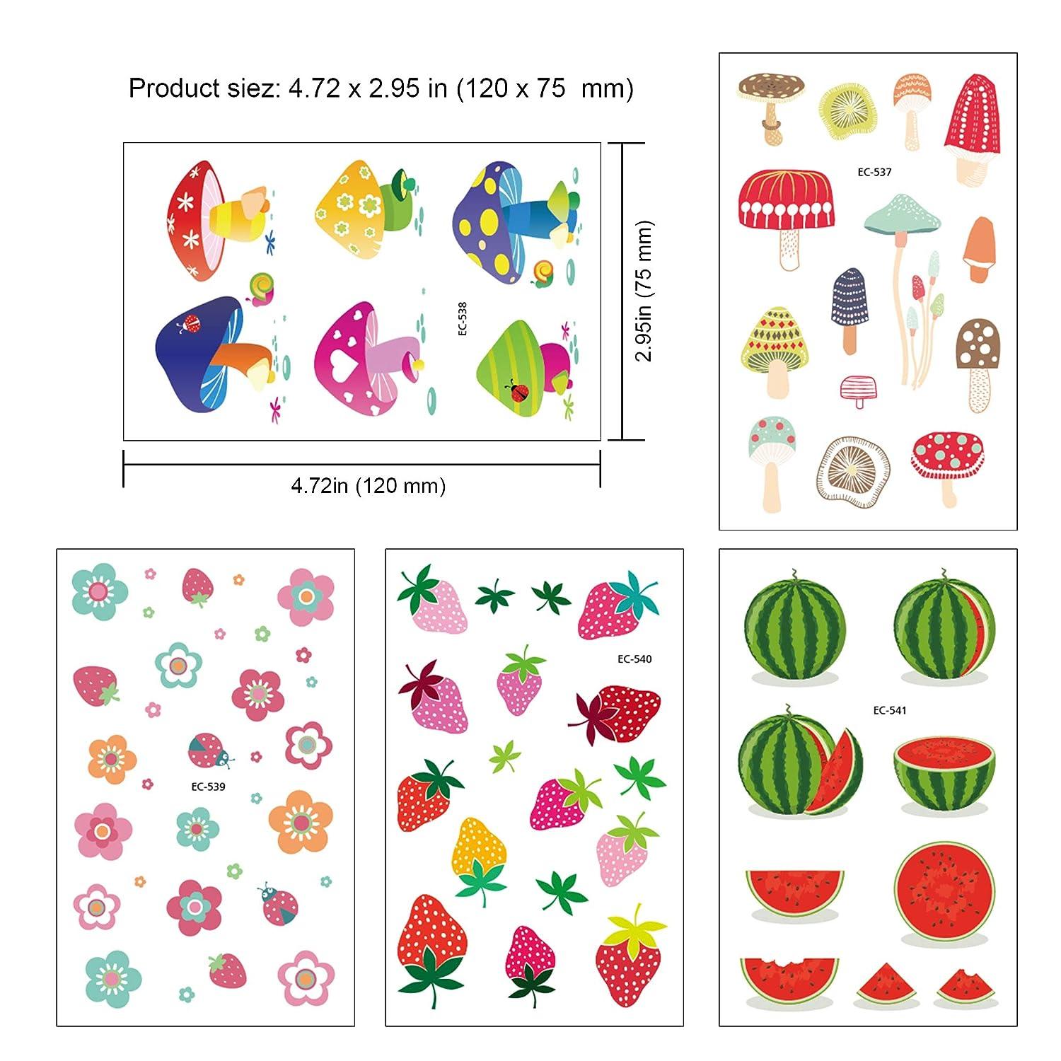 Konsait Temporary Tattoos for Kids - 200+pcs Fake Waterproof Stickers ...