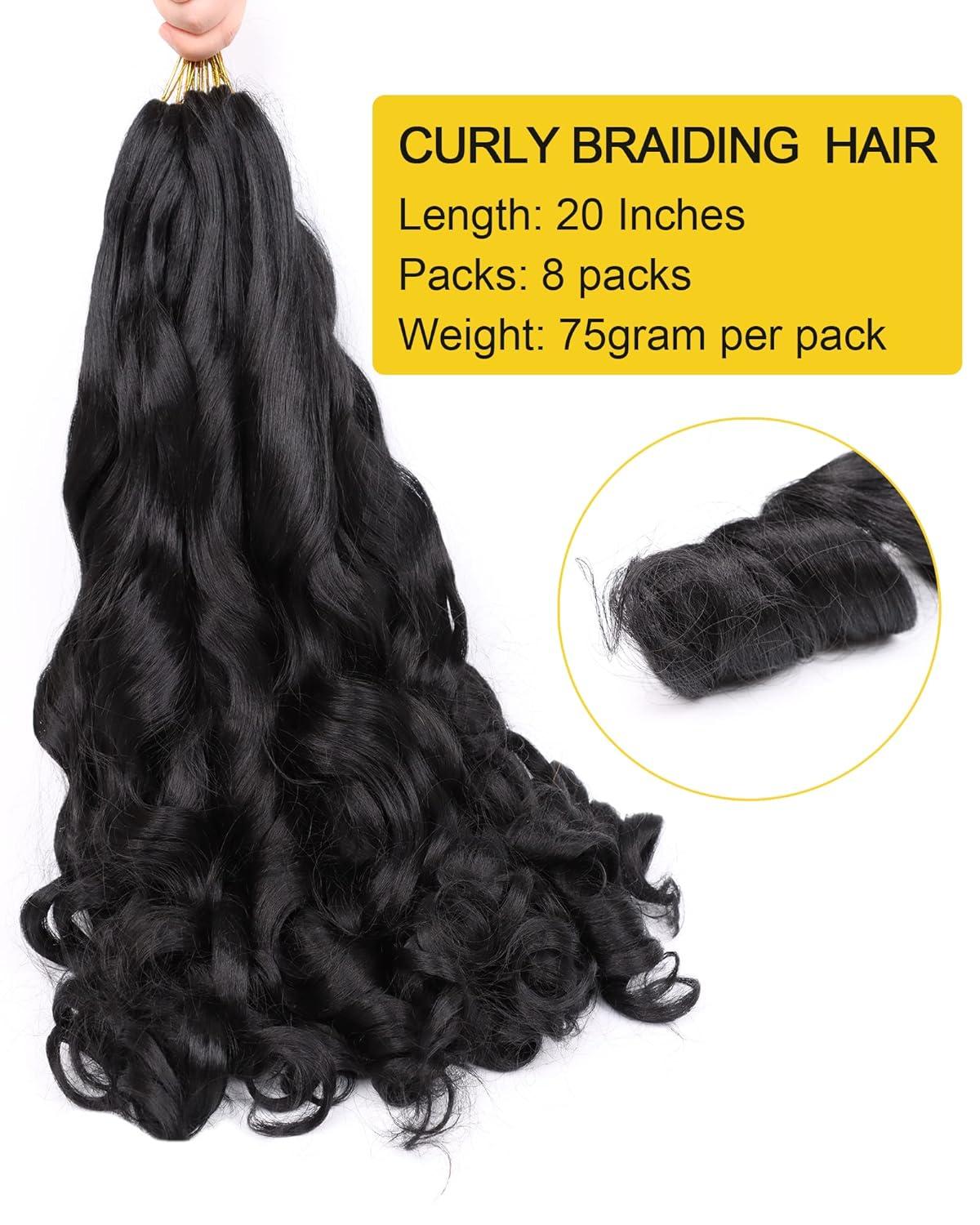 French Curly Braiding Hair Pre Stretched 20 Inch 8 Packs - Yaki Texture ...