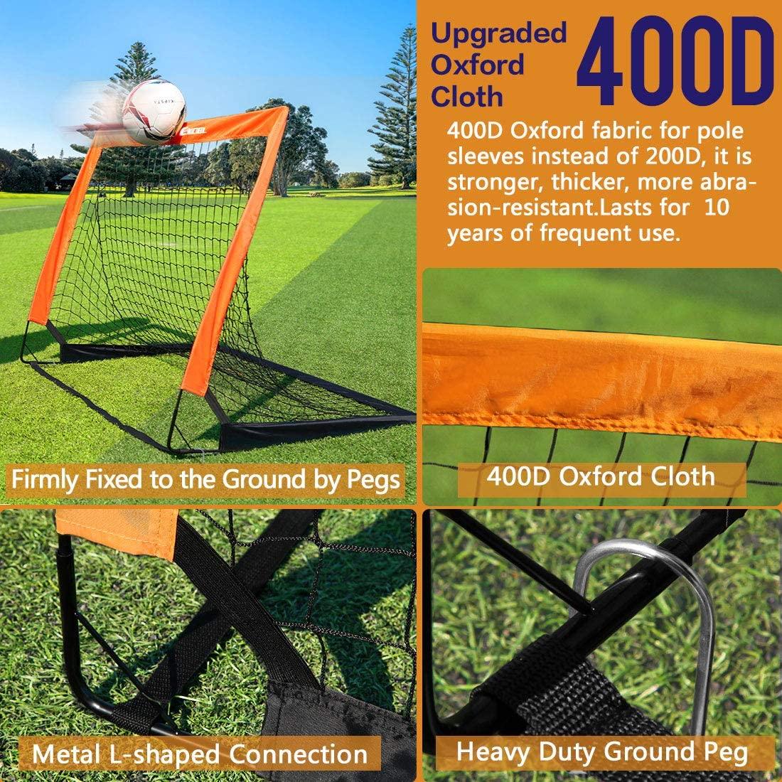 Dimples Excel Kids Soccer Goals - 4'x3' Backyard Soccer Net (2 Set)
