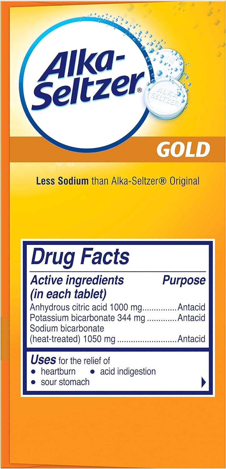Alka-Seltzer Gold 36 ct Effervescent Tablets - Fast Relief for ...