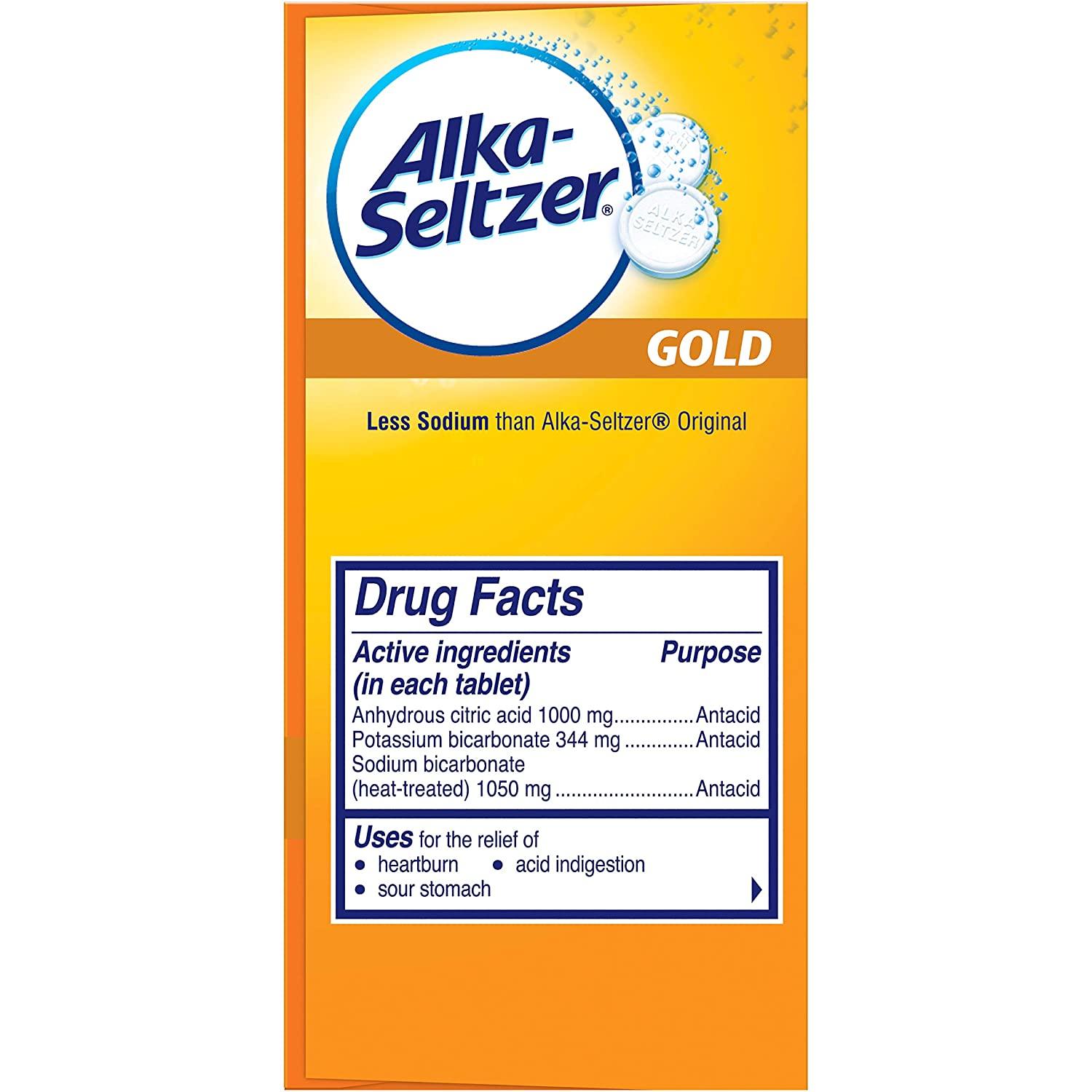 Buy Alka-Seltzer Gold 36 Effervescent Tablets - Fast Relief & Tasty ...