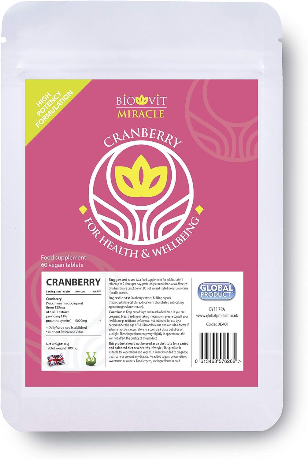 VYTALIVING Biovit Cranberry Tablets - UTI Treatment & Prevention - High ...