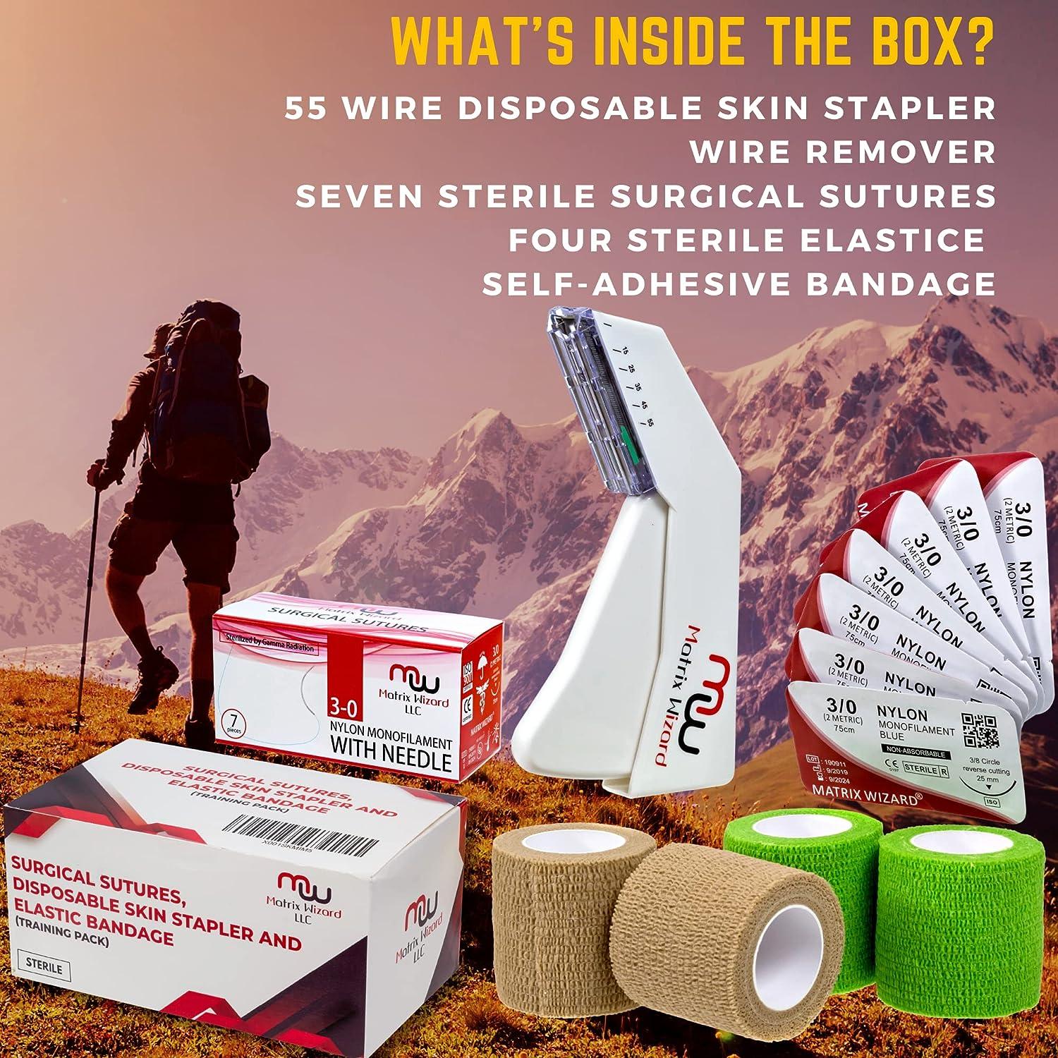 Sterile Suture Thread with Needle Disposable Skin Stapler & Bandage ...