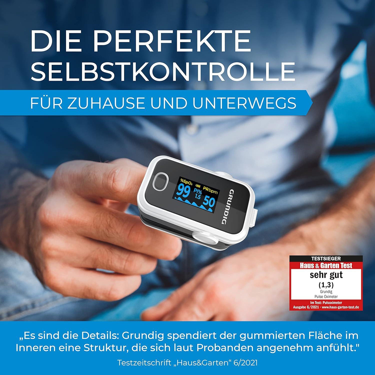 Buy Grundig Pulse Oximeter - High-Precision Finger Oxygen Saturation ...
