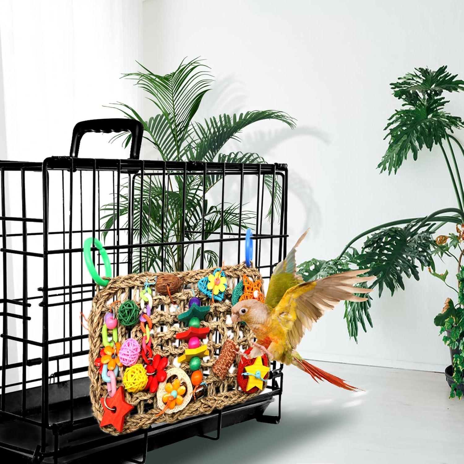 Wellensing Colorful Wavy Toy Accessories for Parrots - Edible Seagrass ...