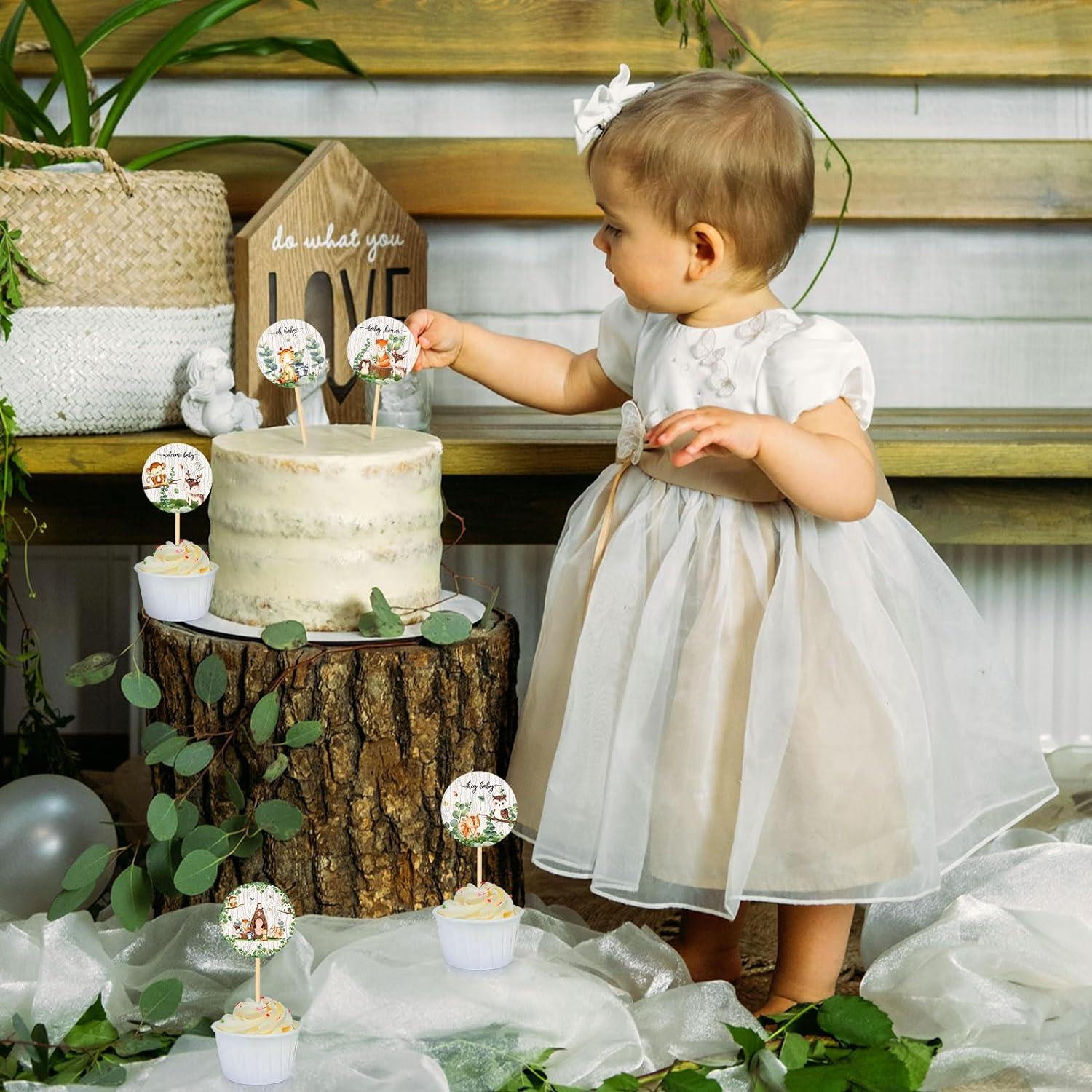 Yexiya 48 Pcs Baby Shower Cupcake Toppers Welcome Baby Cupcake Toppers ...