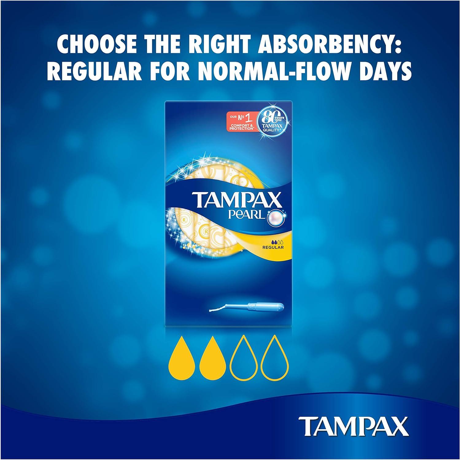Tampax Pearl Super Tampons 18 Count - Smooth Applicator, Leak ...