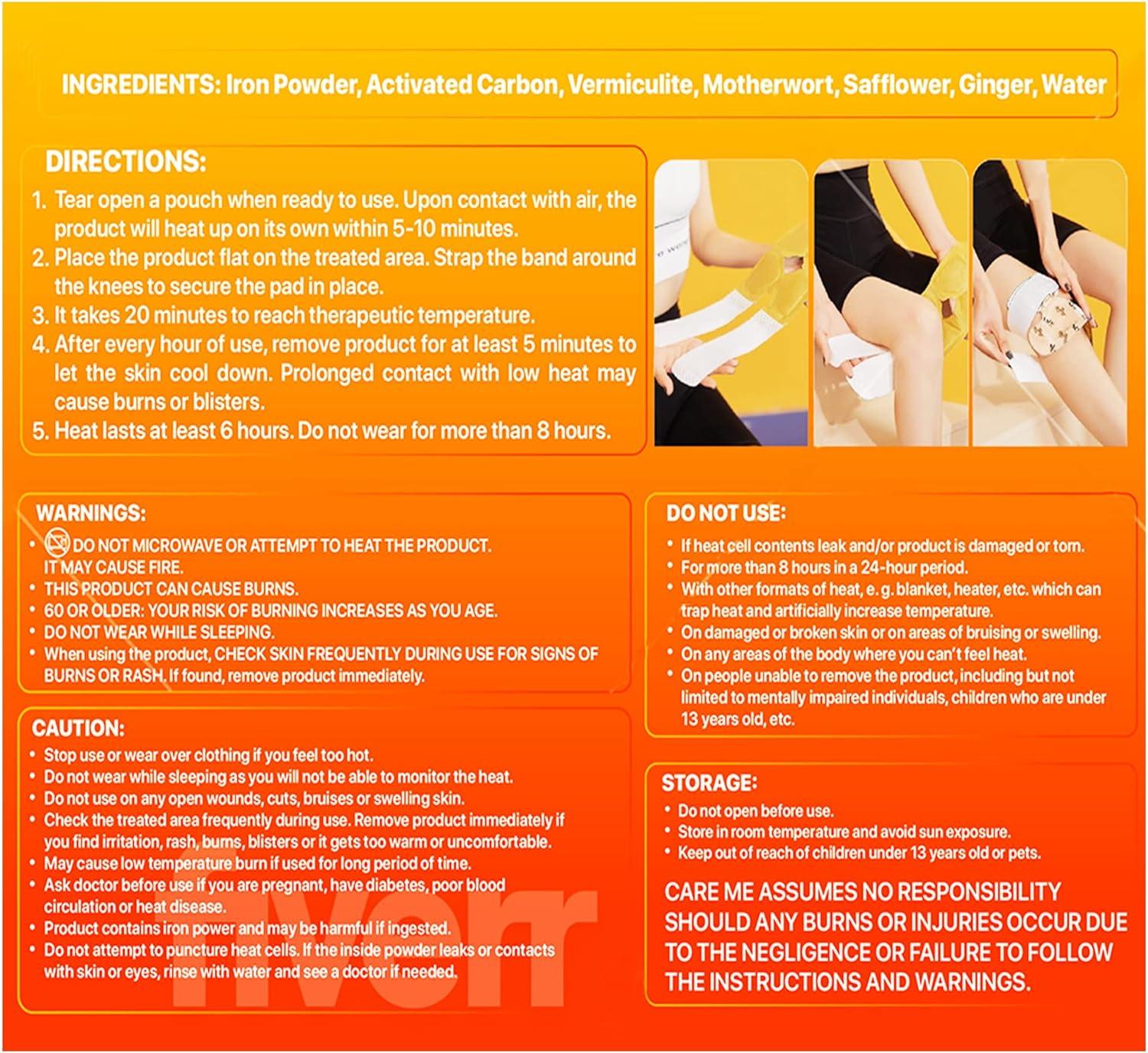 Care me Disposable Heating Pads for Knee Arthritis Pain Relief - 6 Pack ...