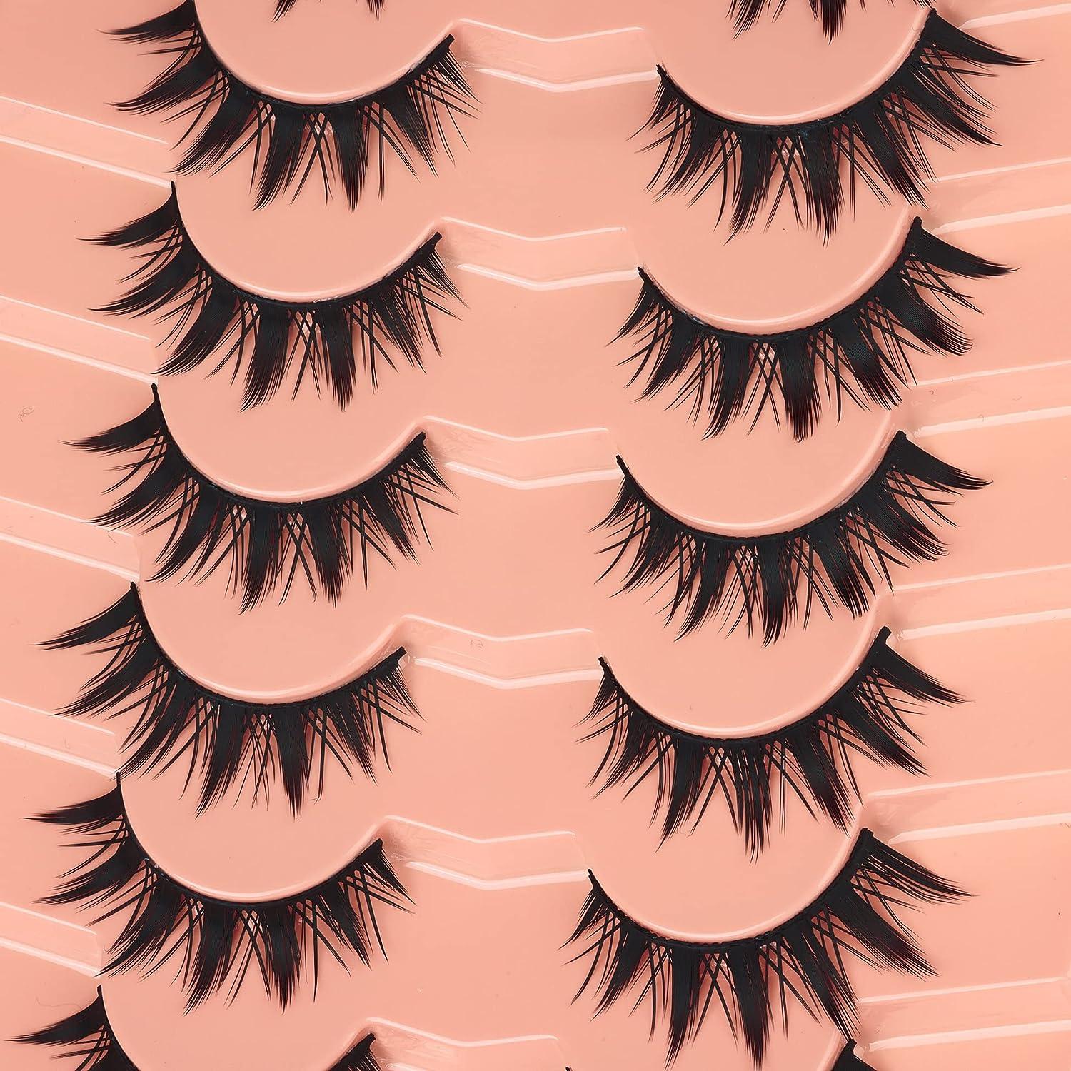 Winifred X6 Cat Eye Manga False Eyelashes - Anime Cosplay Natural Spiky ...
