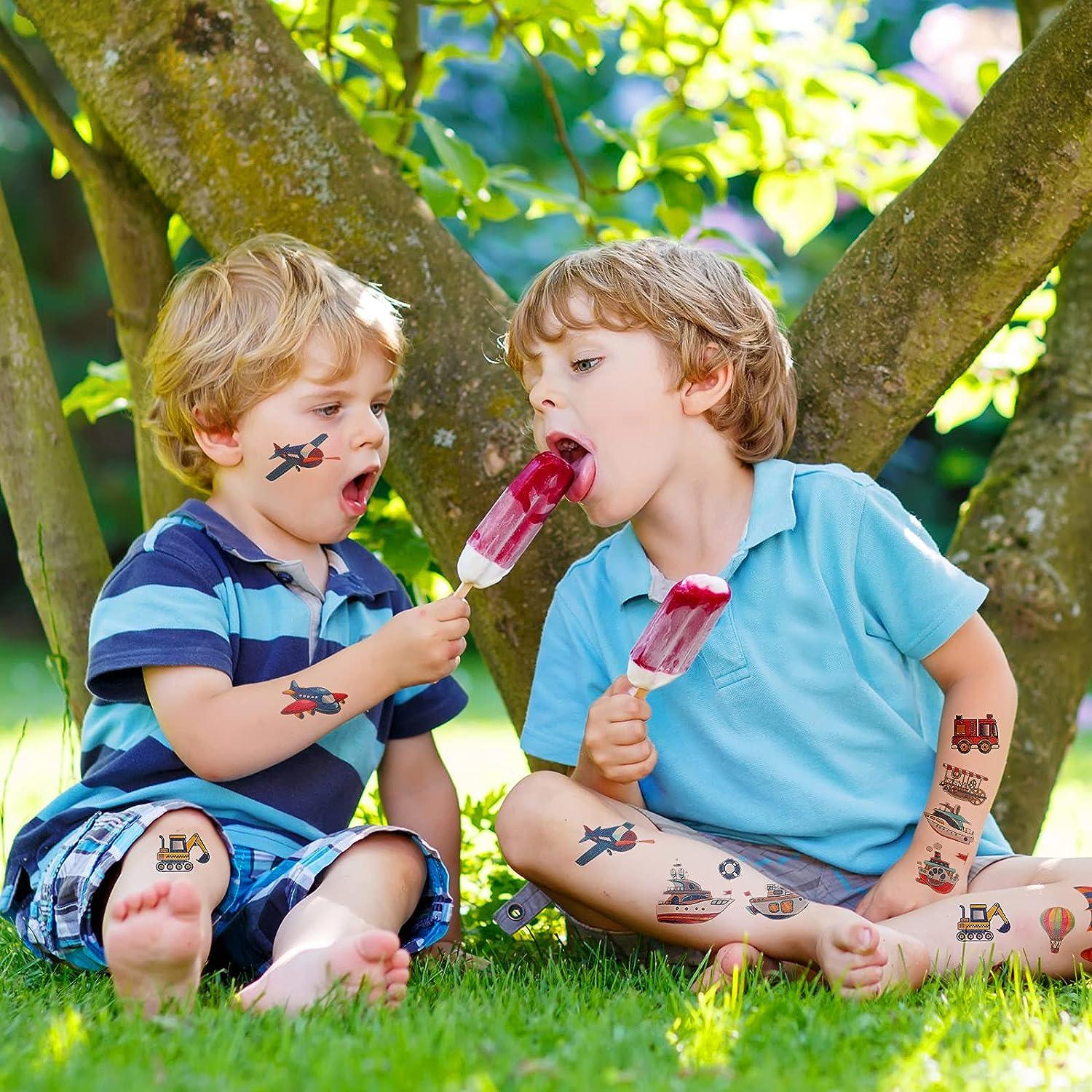 Sacubee 120 Kids Temporary Tattoos - Trucks & Cars | Waterproof Fake ...