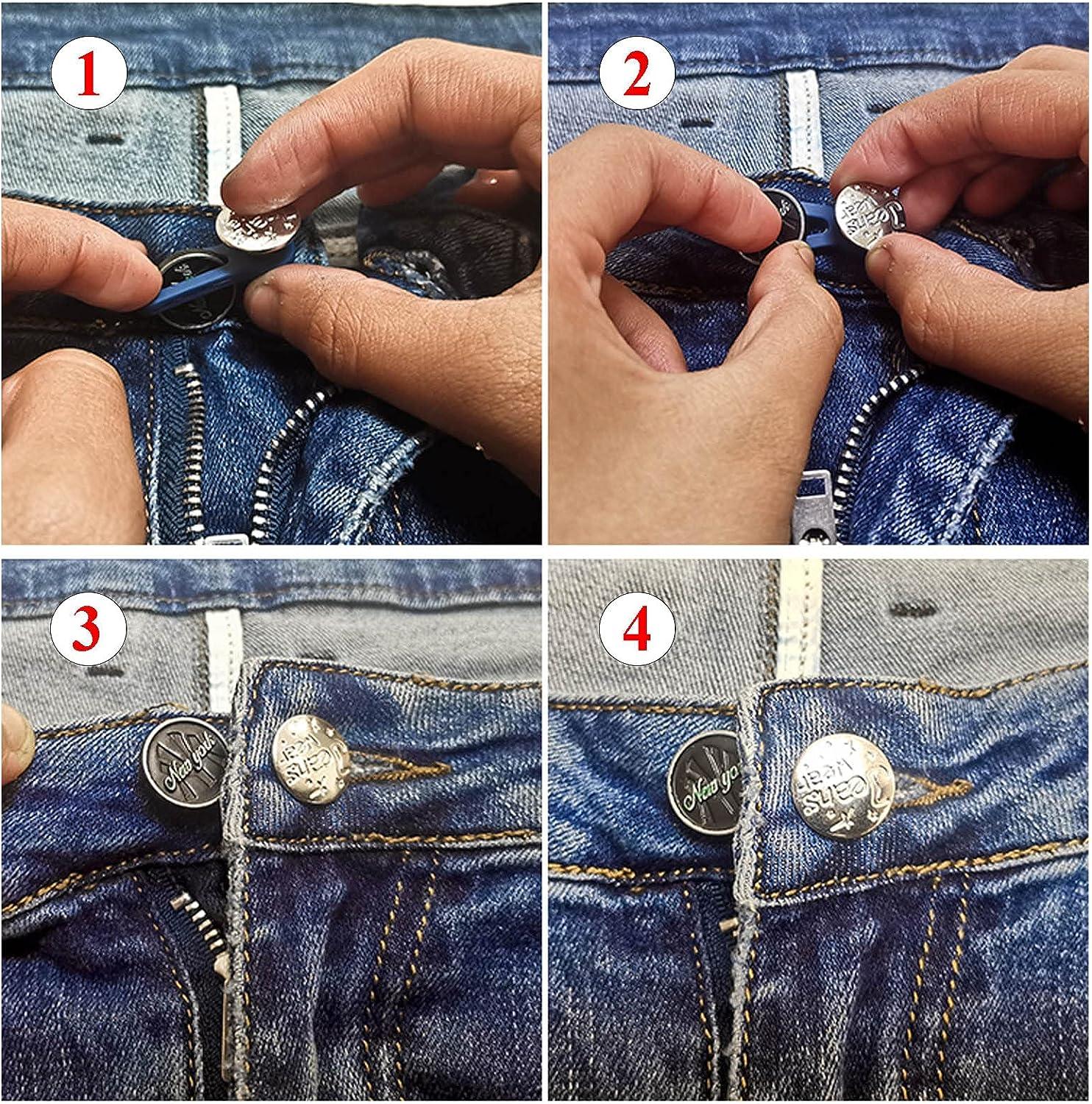 LIDA ORO Retractable Buttons for Men and Women - No Sewing Waist ...