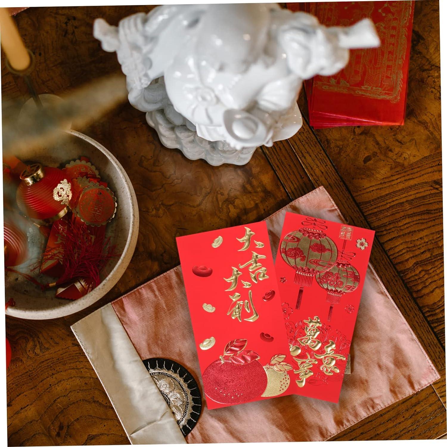 ABOOFAN 180 Pcs Year of The Rabbit Red Envelope Kids Purse Red Packets ...