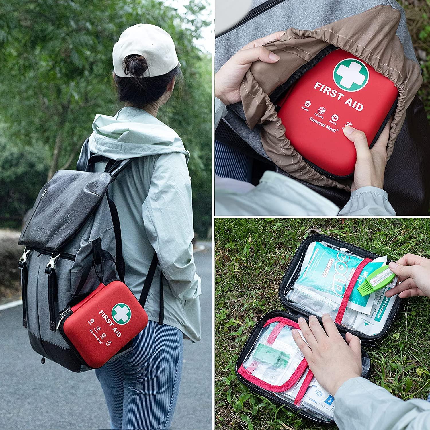 170-Piece First Aid Kit with Hard Case - Includes Eyewash, Instant Cold ...