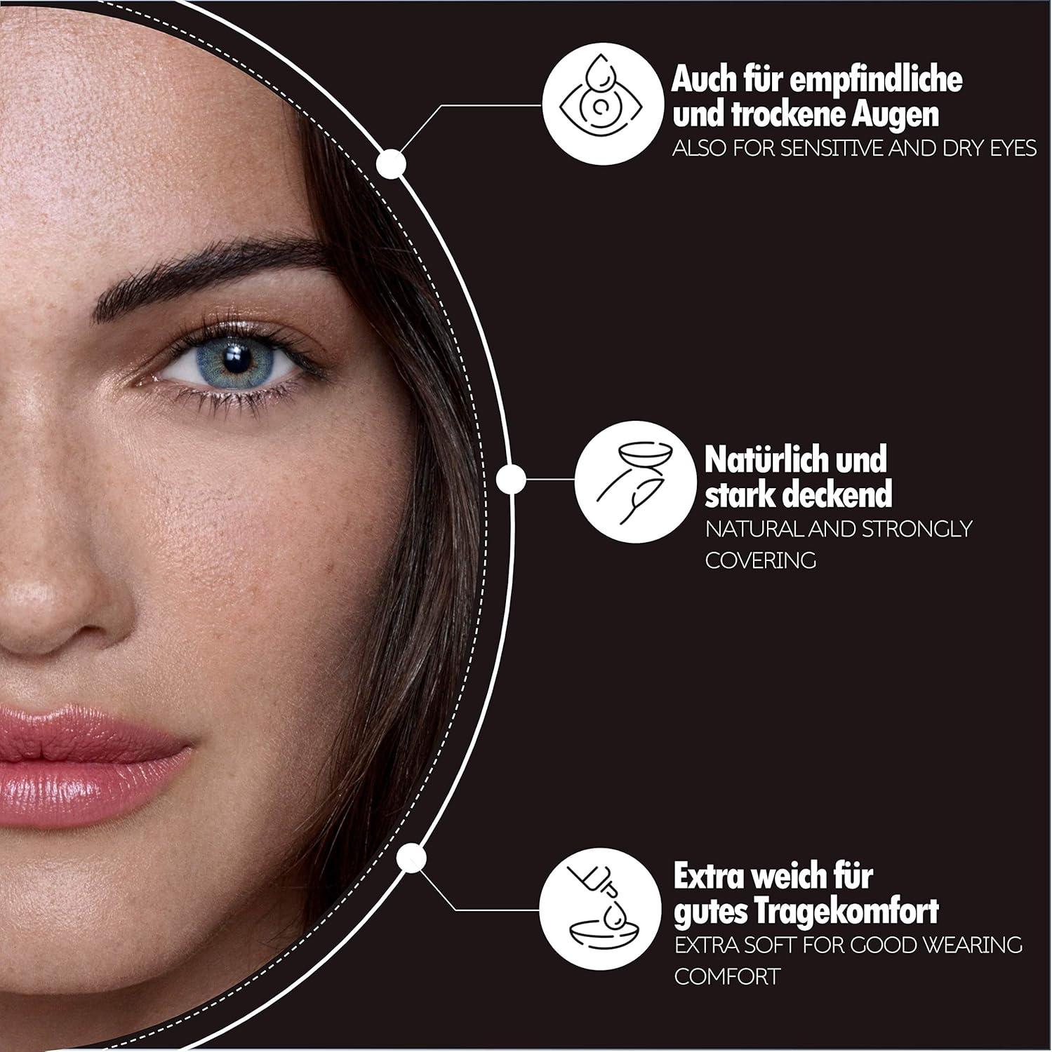 Anesthesia Colored Contact Lenses - Light Blue Monthly Lenses for Dark ...