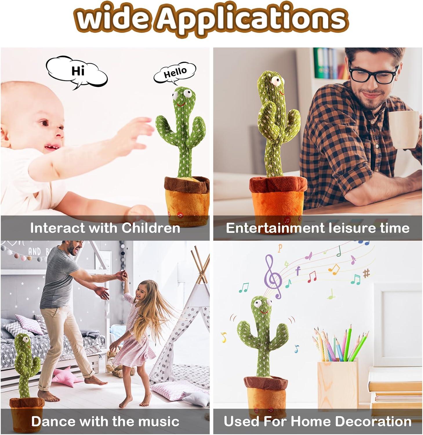 Dancing Cactus Toy for Kids | Interactive Talking Plush Cactus | Repeat ...