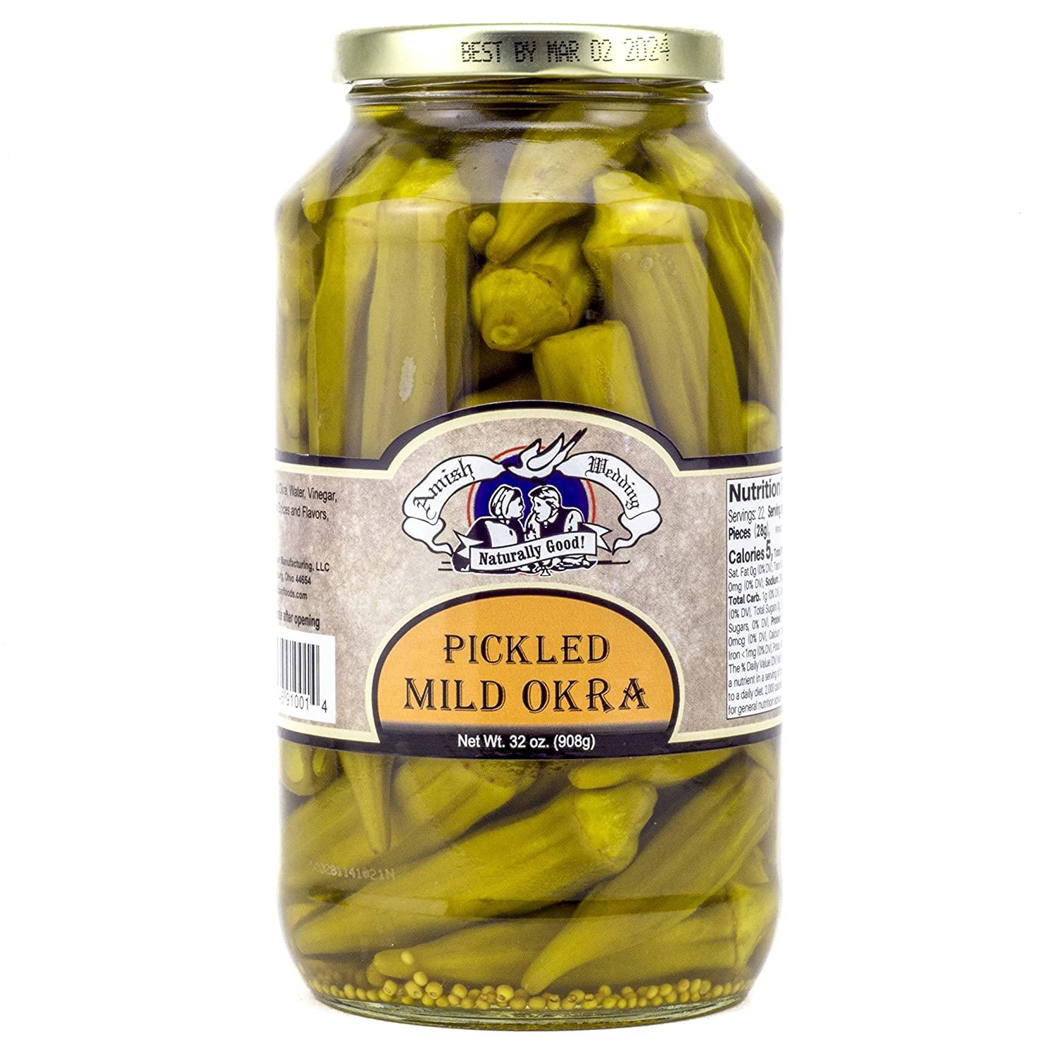 Amish Wedding Mild Pickled Okra 32 Ounces (Pack of 2) | Buy Now with ...