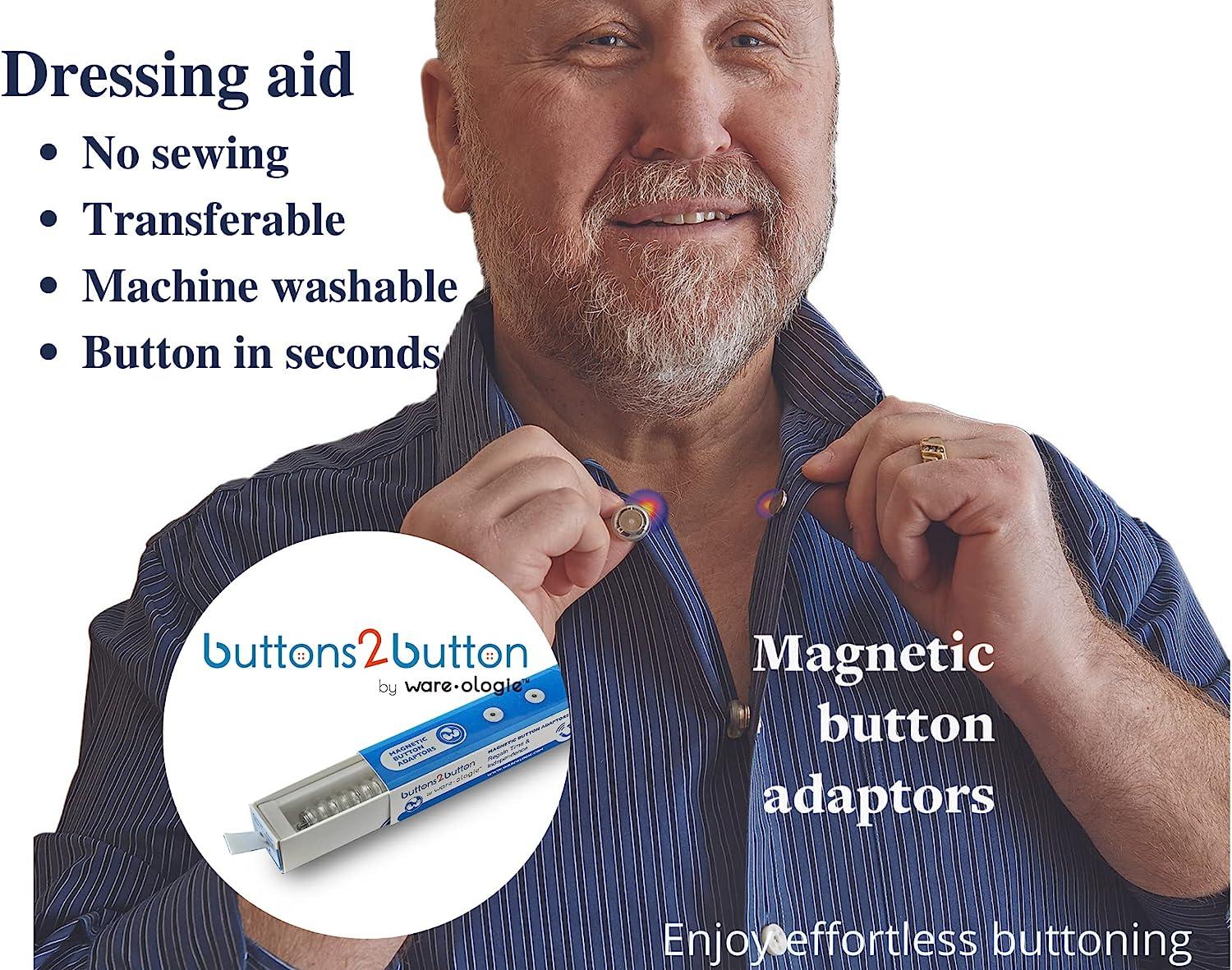 Buttons 2 Button Magnetic Adaptor Set | No-Sew Dressing Aid for Limited Dexterity & Disabilities ...