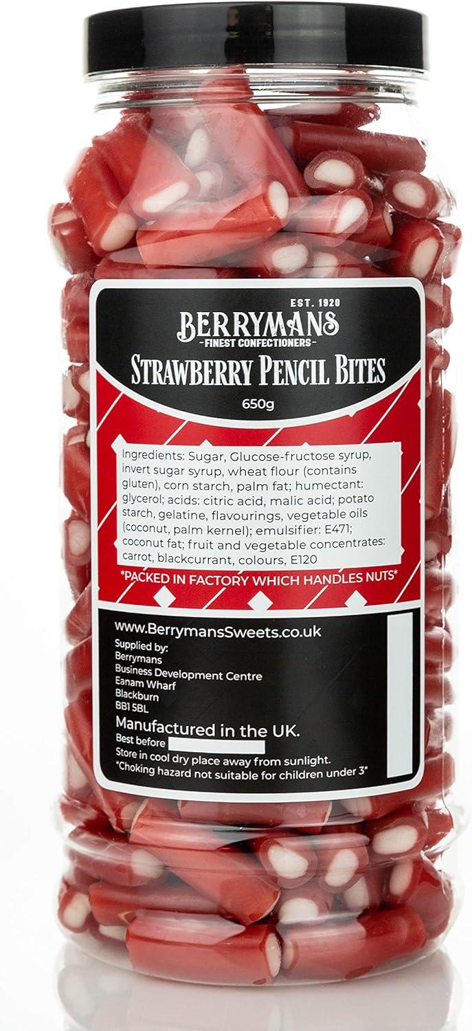 Original Strawberry Pencils Pencil Bites Retro Sweets Gift Jar By ...