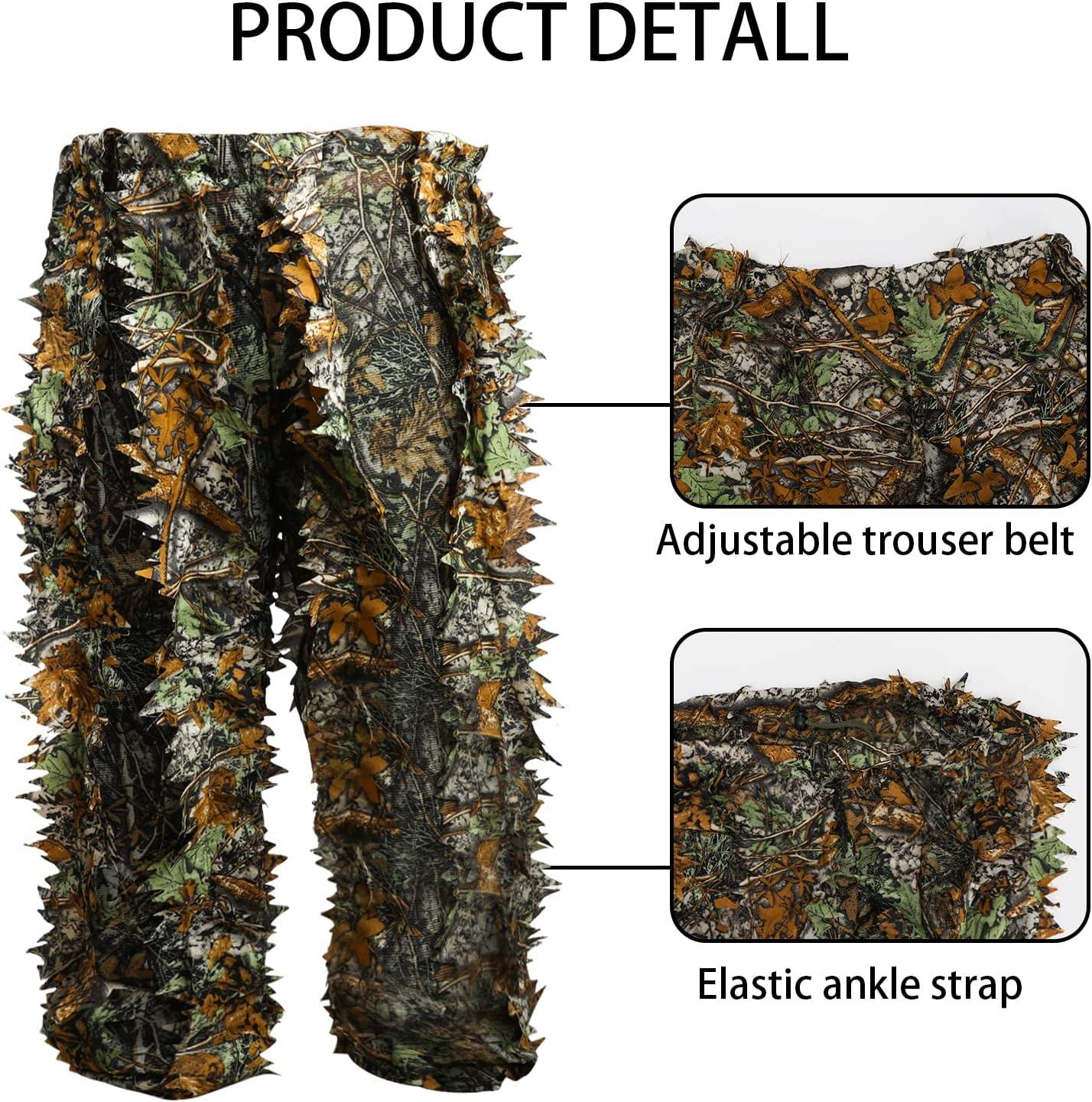 ZORVEM Kids/Youth/Teen 3D Leafy Camo Ghillie Suit - Large | Jungle Hunting, Shooting, Airsoft ...