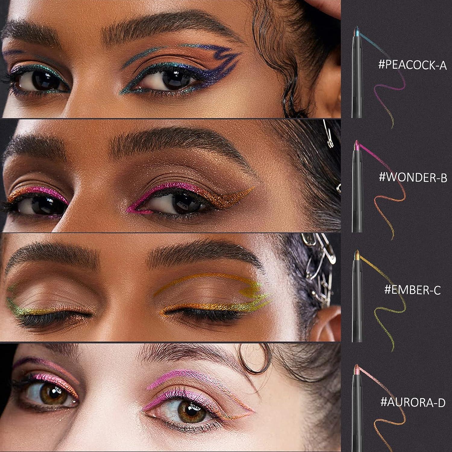 Erinde Multichrome Gel Eyeliner Pencil Glitter Metallic Intense Color ...