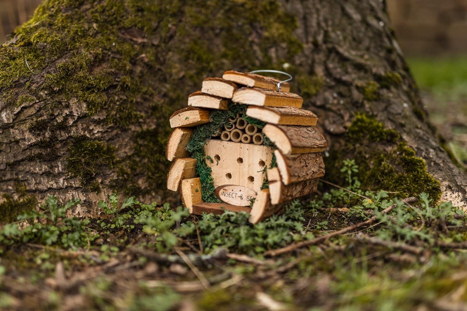 Eco-Friendly Wooden Bee and Insect Hotel - Outdoor Bug House for Bees ...