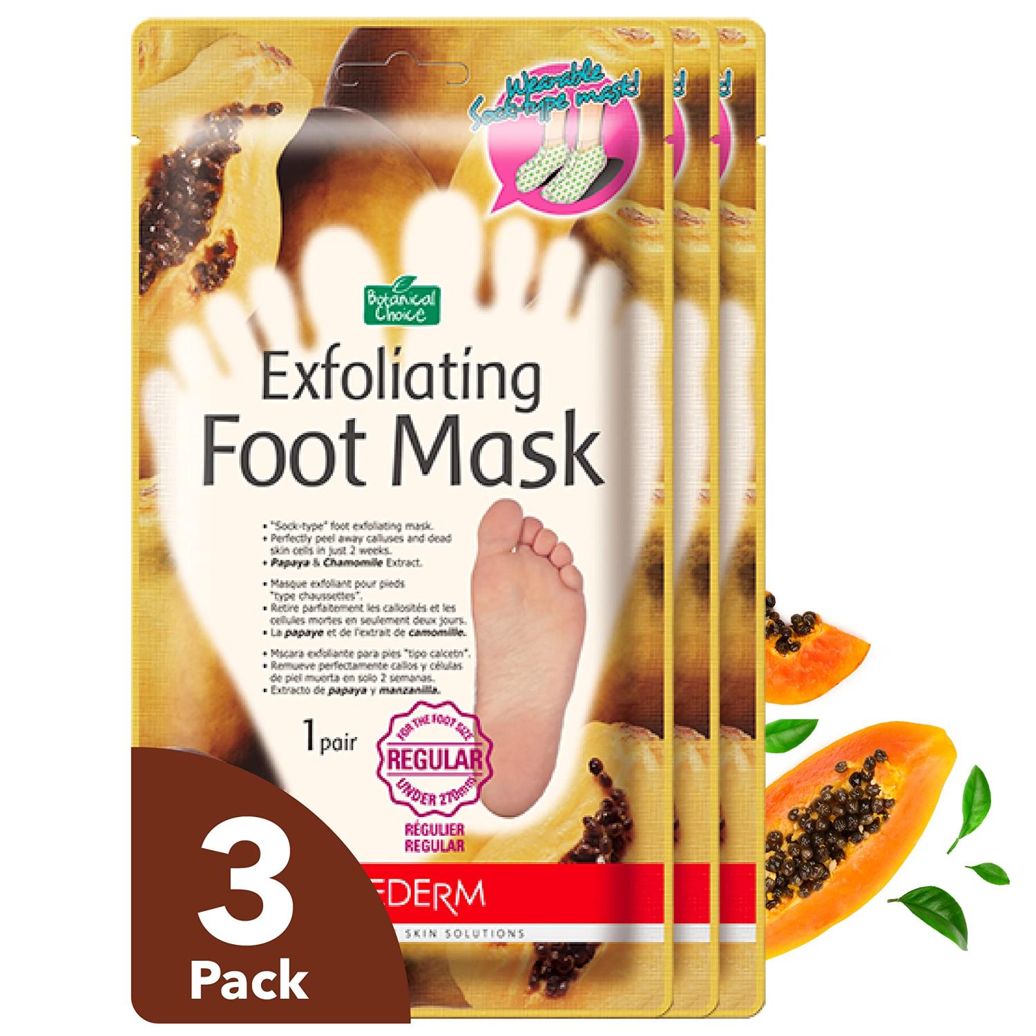 PUREDERM Exfoliating Foot Mask 3 Pack - Vegan Foot Peel for Soft ...