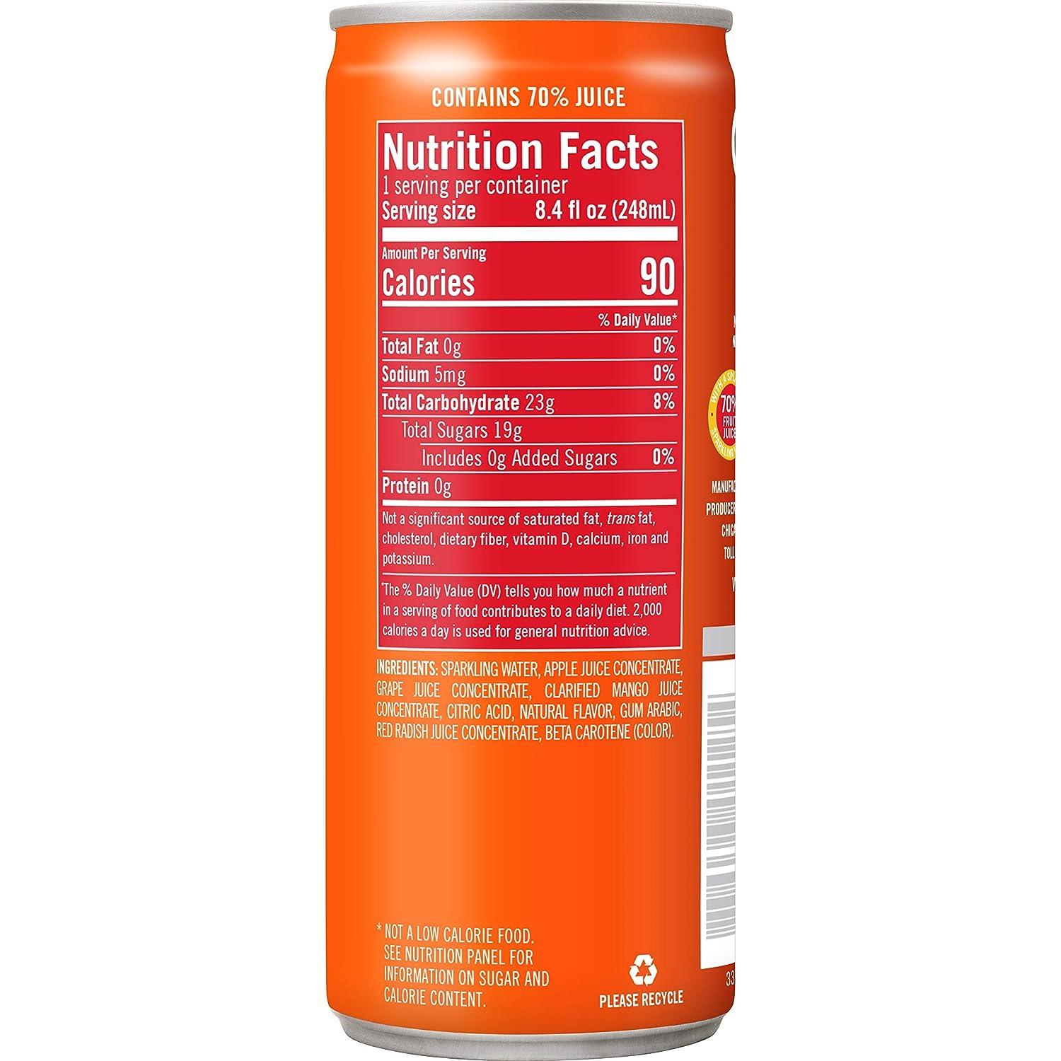 IZZE Mango Sparkling Juice Beverage 8.4oz Cans (4 Pack) | Buy Now with ...
