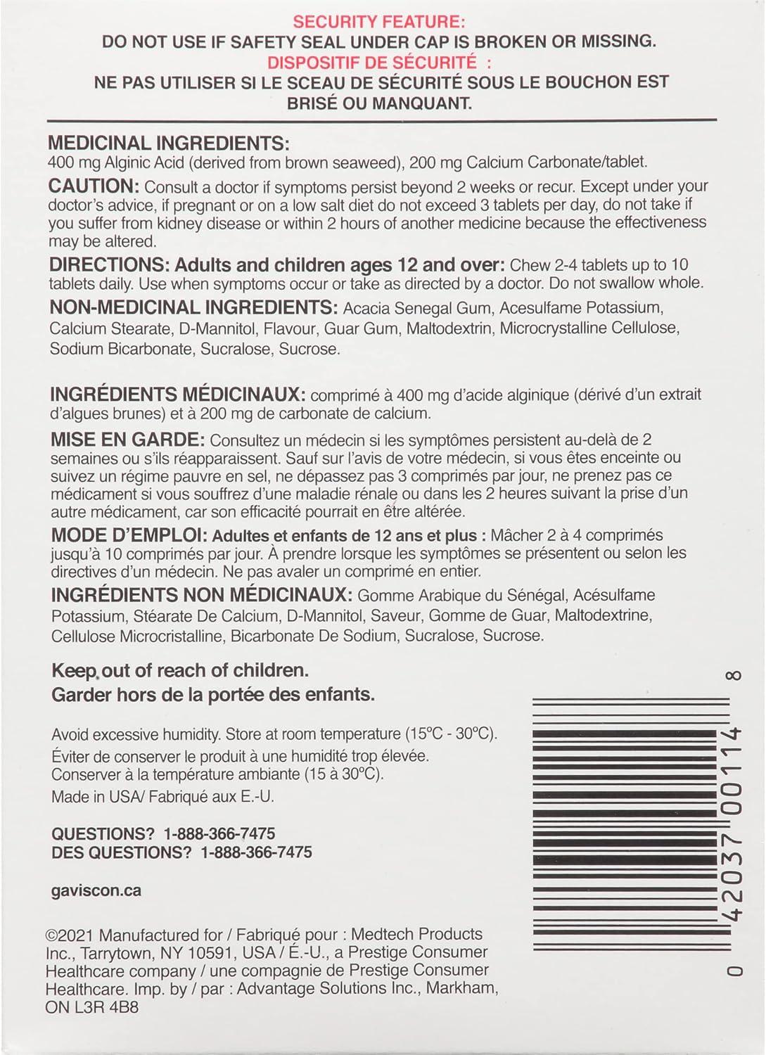Gaviscon Advanced Strength Chewable Mini Tablets - 36 Count - Foaming ...