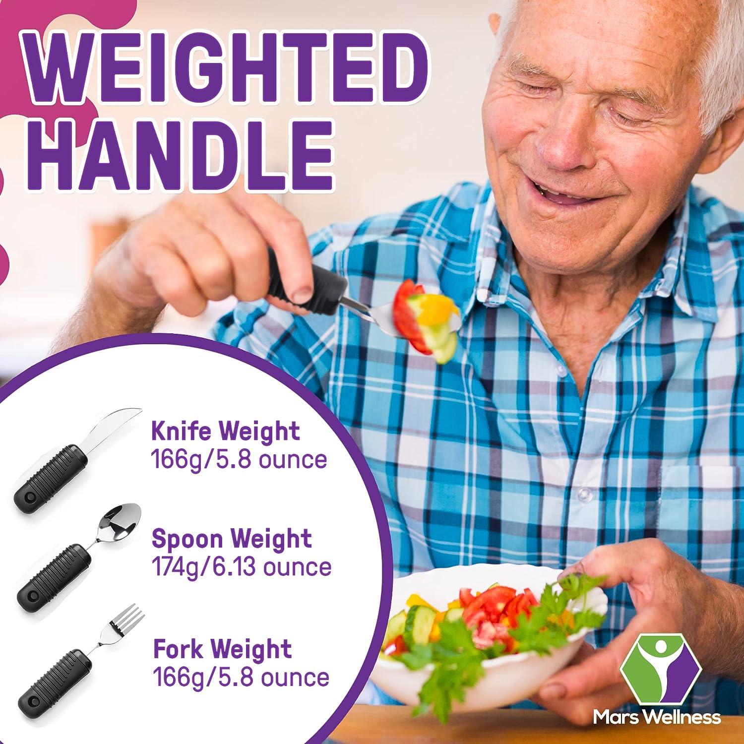 Mars Wellness Weighted Utensils Set - 3-Piece Heavy Duty Stainless ...