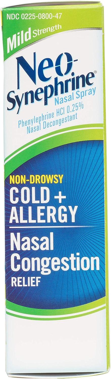 Neosynephrine Decongestant Nasal Spray - Cold & Sinus Relief - Mild ...
