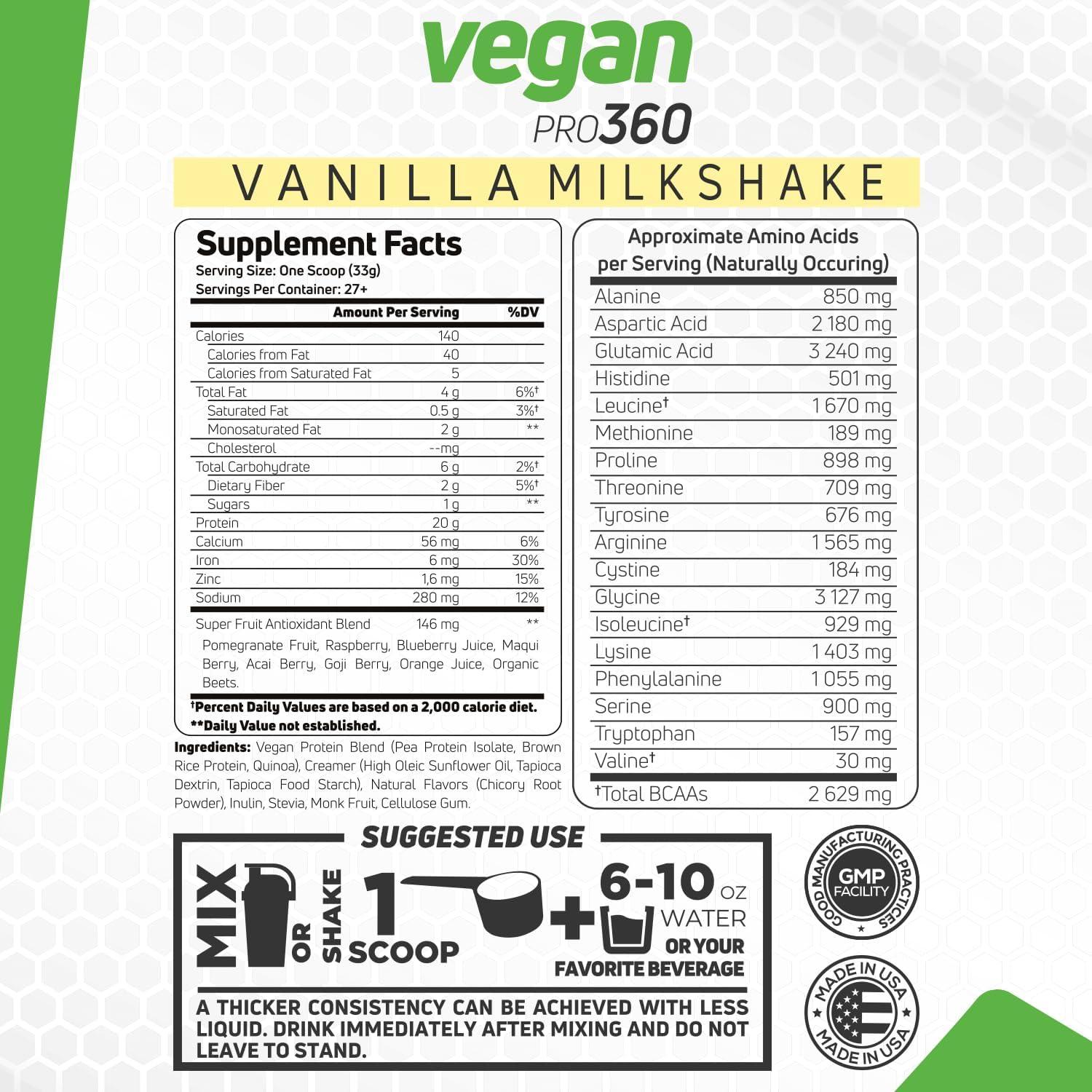 Forzagen Vegan Protein 360 - 2 lbs | 27 Servings | Plant-Based Protein ...